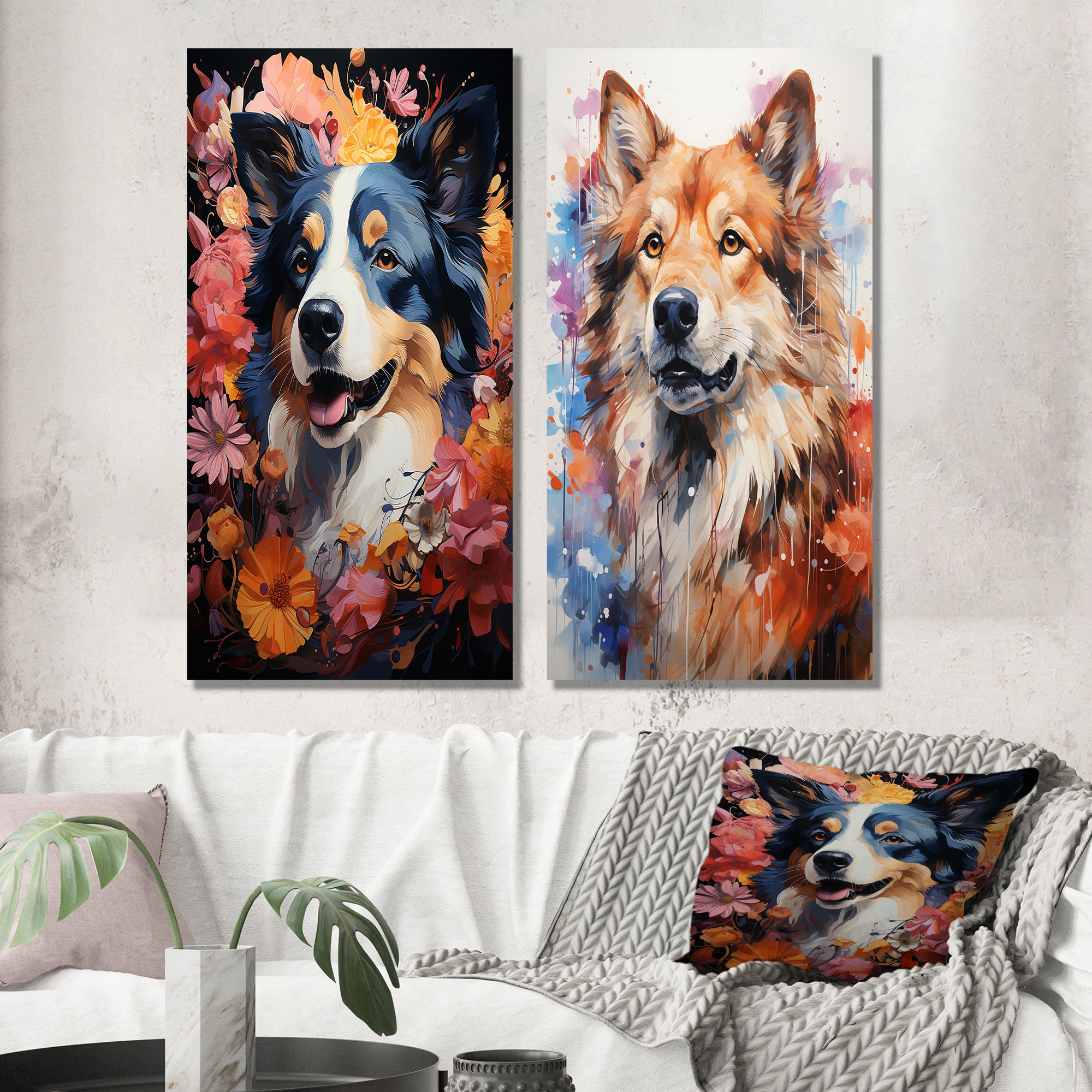 Lark Manor Dog Akita Aura - Dog Canvas Art Print Set Of 2 | Wayfair