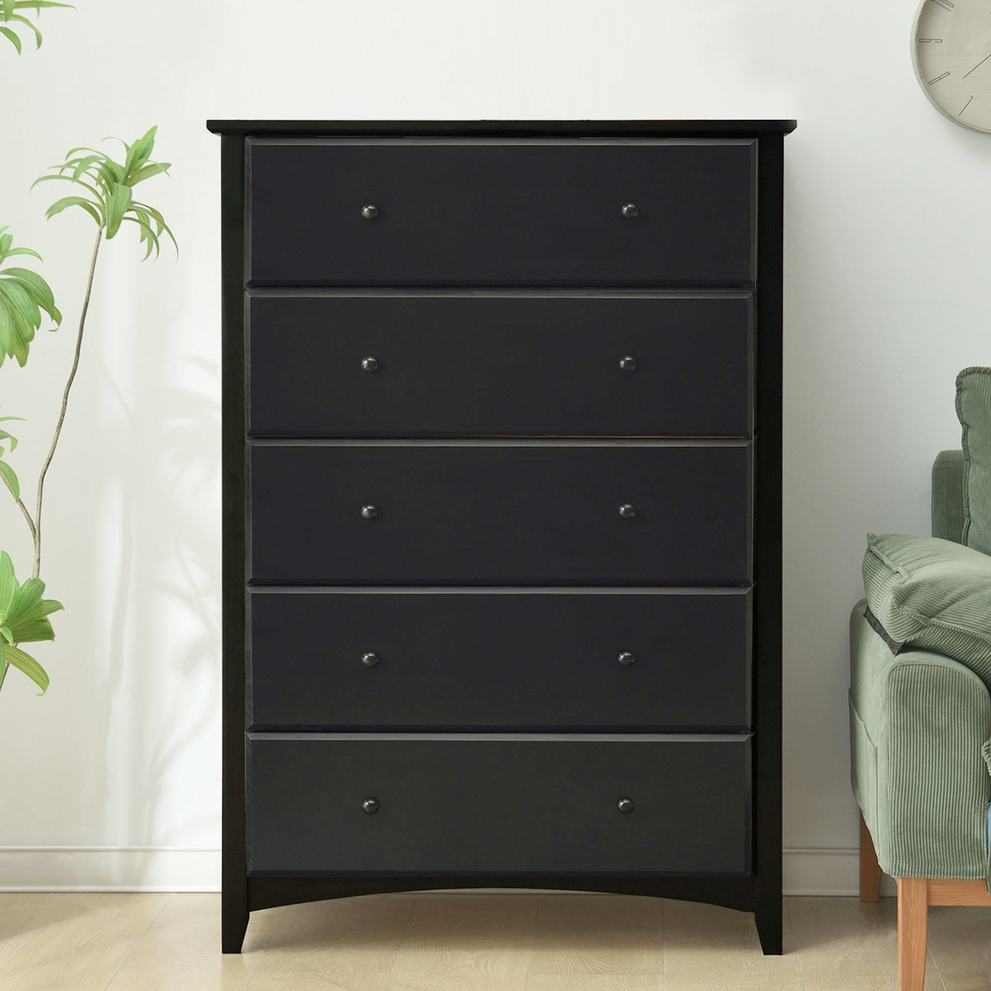 Lark Manor™ Chanston , Solid Wood , Shaker Style, 5 spacious drawers ...