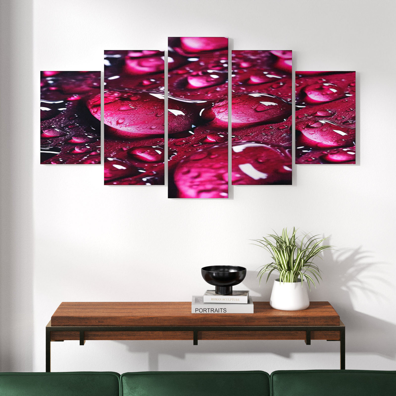 Wade Logan® Red Rose With Raindrops On Black V - Raindrops Metal Wall ...