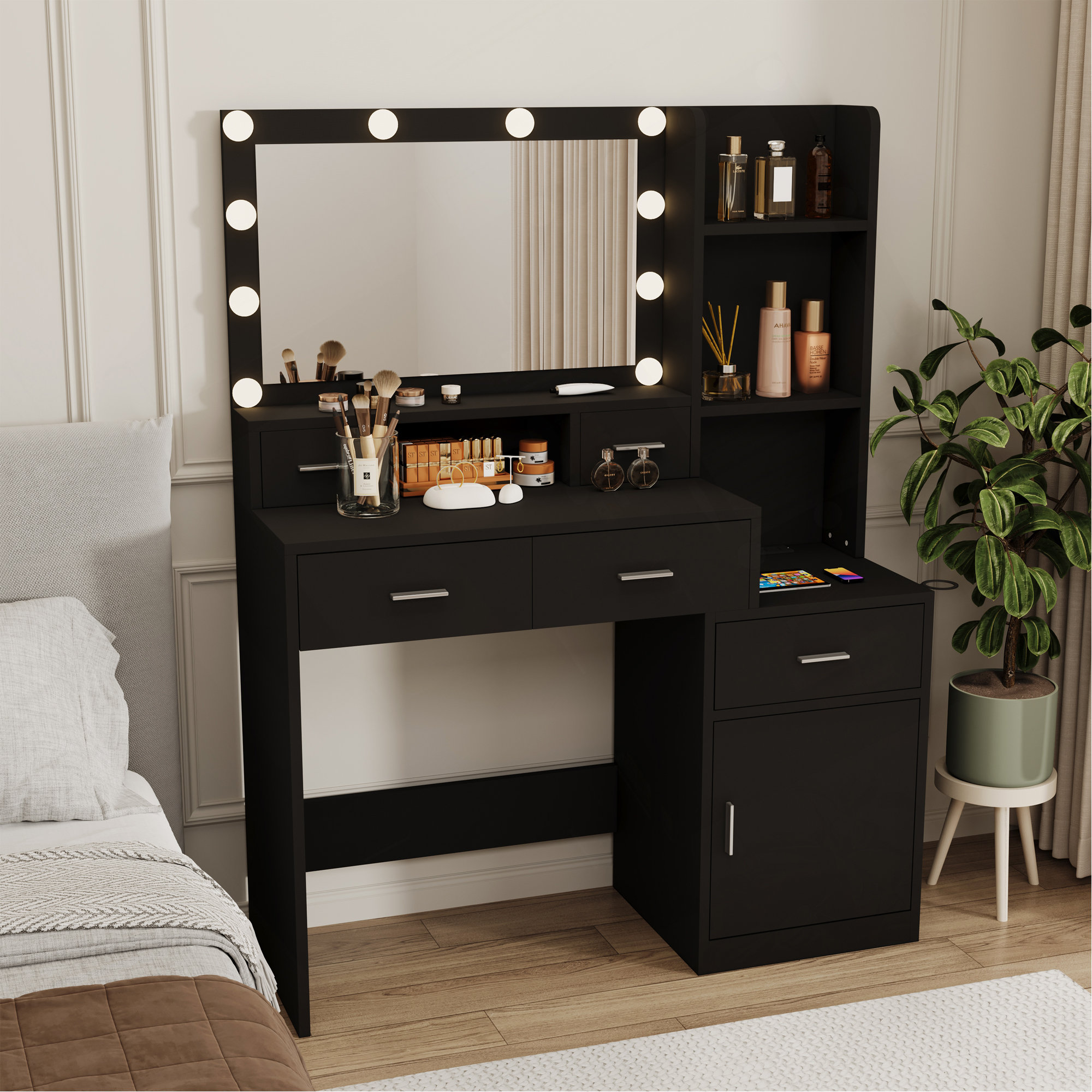 Latitude Run® Newly Designed Smart Mirror Dressing Table With Drawers ...
