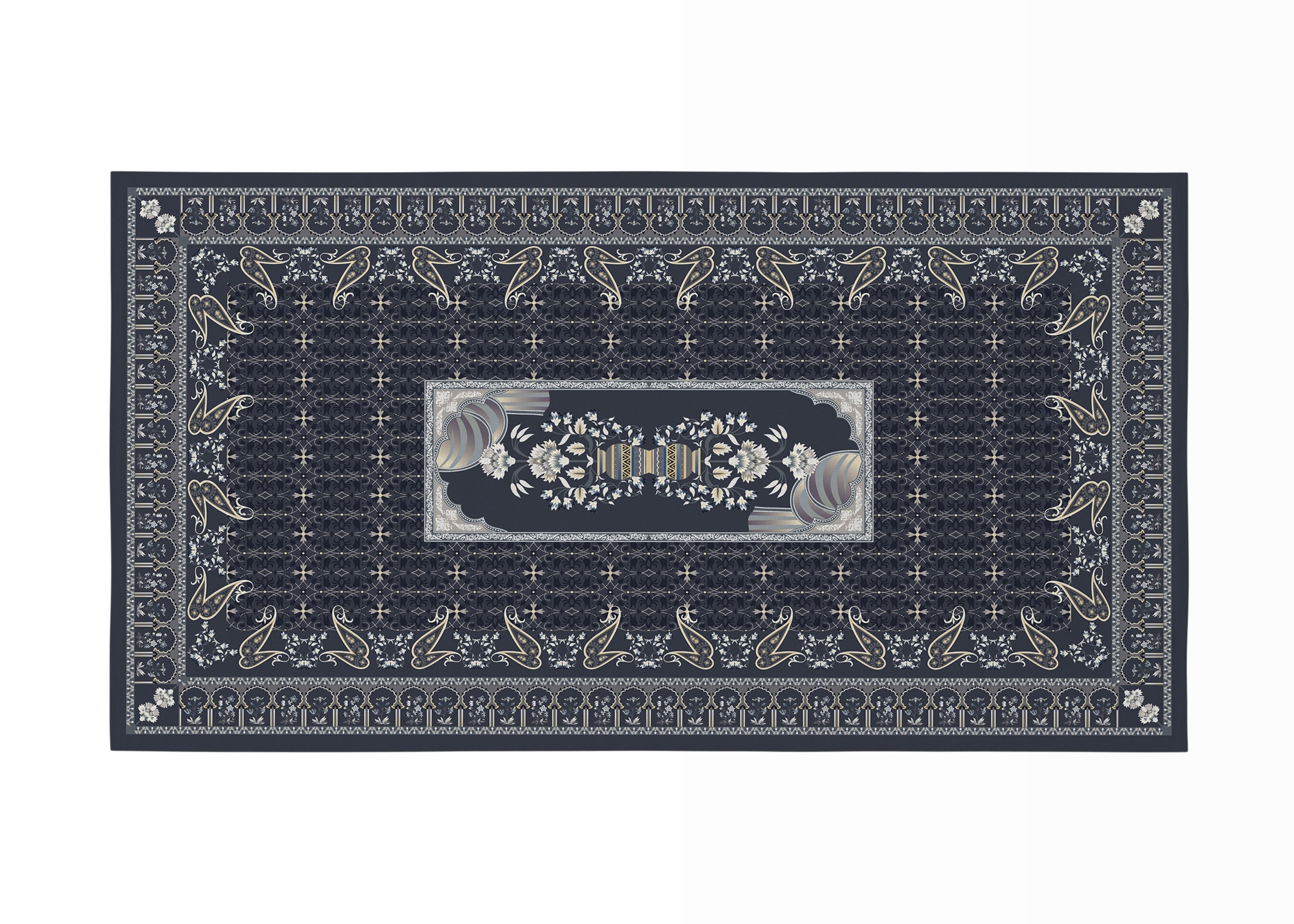 Bungalow Rose Dark And Gray Rosezella Garden Dornier Rug 118x79 ...