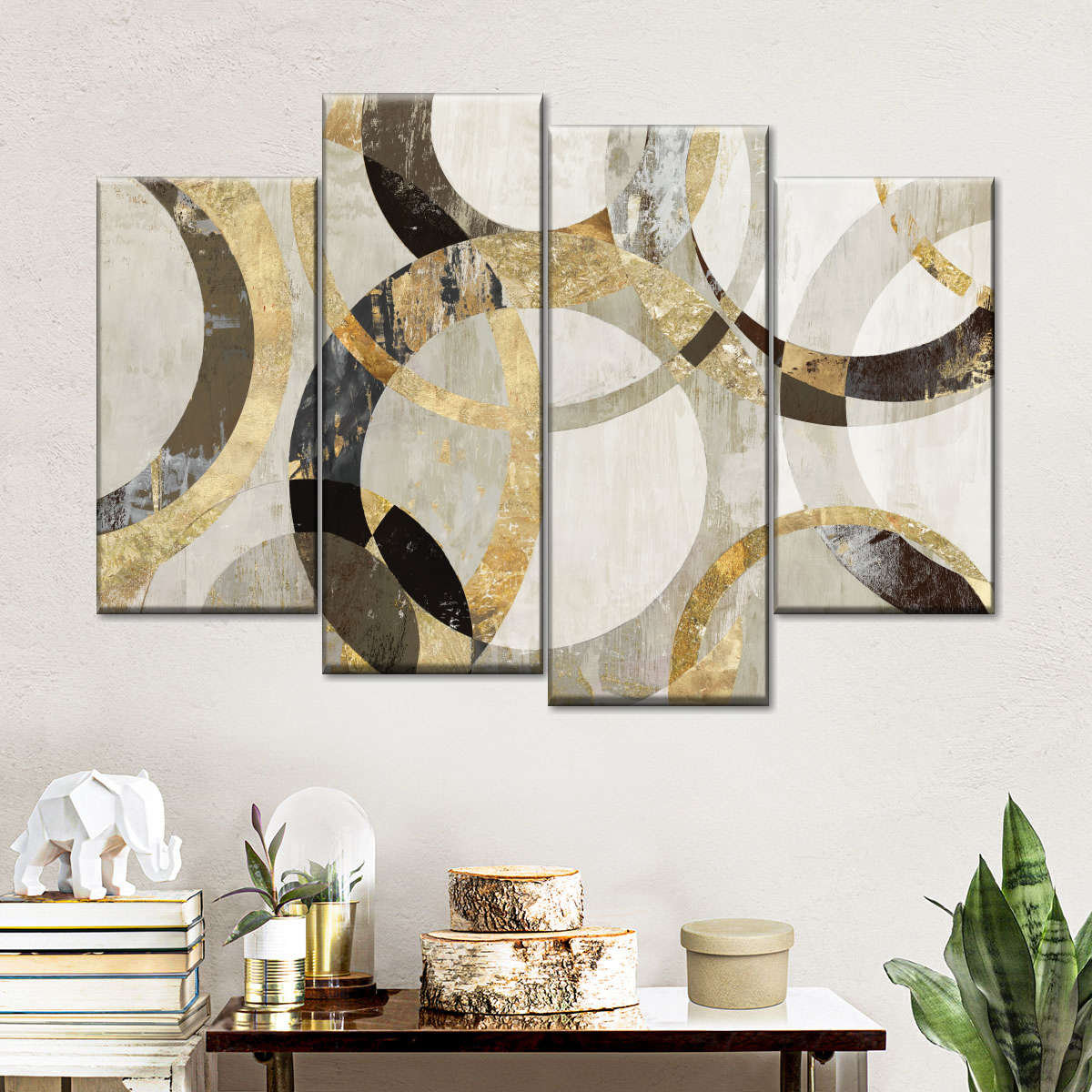 Wrought Studio™ Overlaps Wall Art Multi Piece Canvas Print On Canvas 4 ...