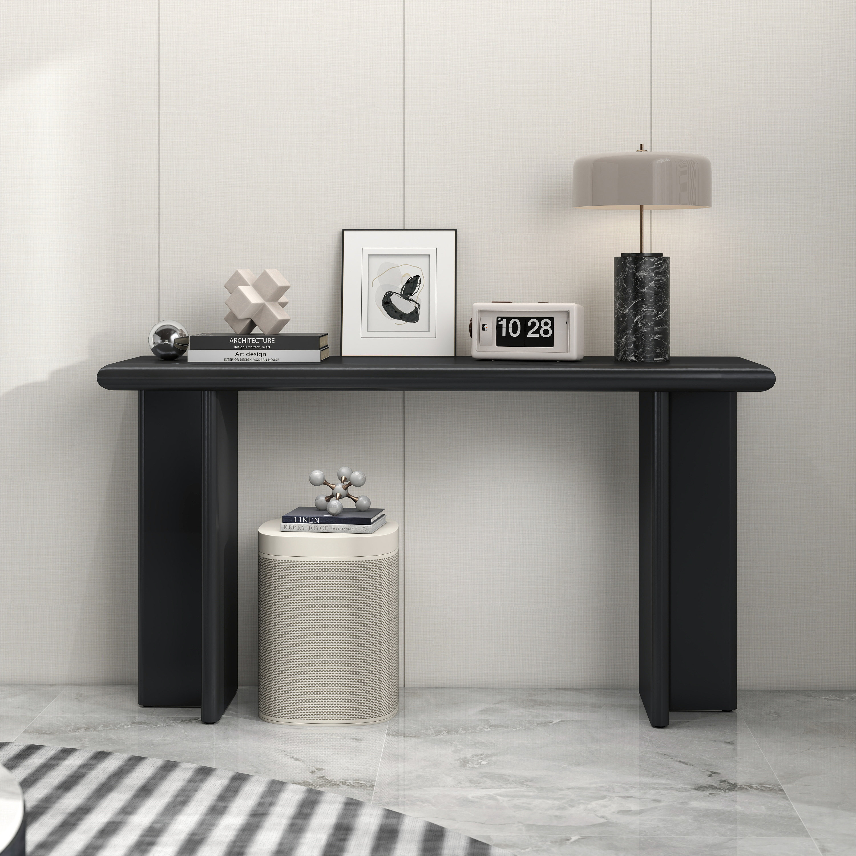 Ivy Bronx Modern Entryway Table with L-Shaped Legs, MDF American Design ...