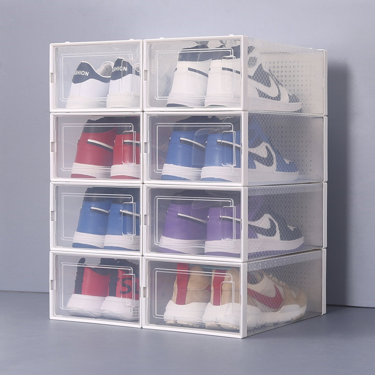 Rebrilliant 8 Pair Stackable Shoe Storage Box & Reviews | Wayfair