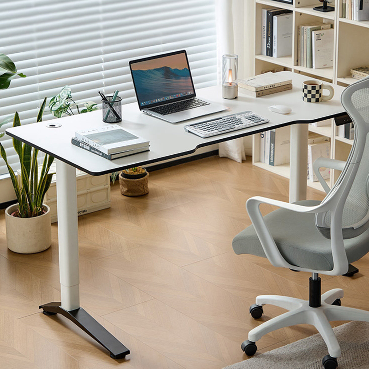 Orren Ellis White + Black + Rectangular + Adjustable height + Plate ...