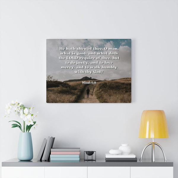Blue Elephant Love Mercy Micah 6:8 - Wrapped Canvas Print | Wayfair.co.uk