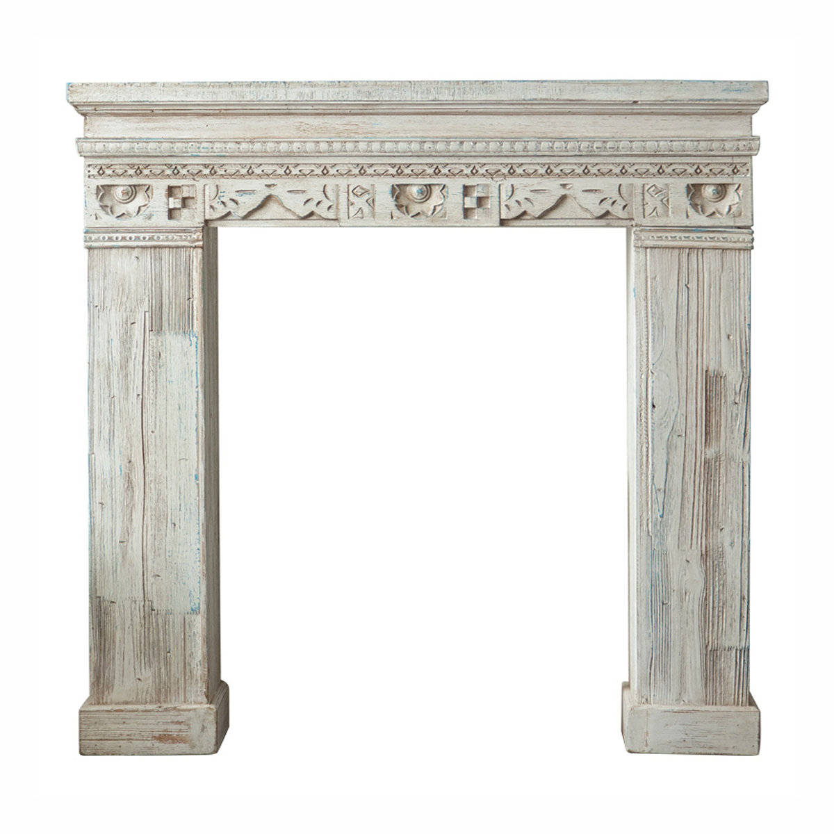 World Menagerie French solid wood retro art distressed fireplace ...