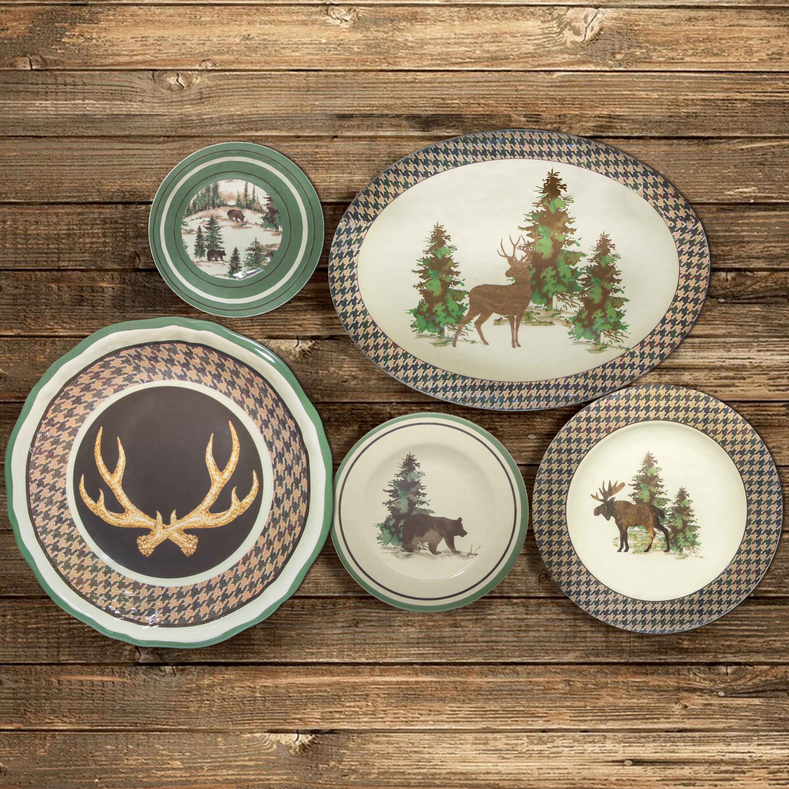 Paseo Road by HiEnd Accents Joshua Melamine Forest Wildlife Print Lodge ...