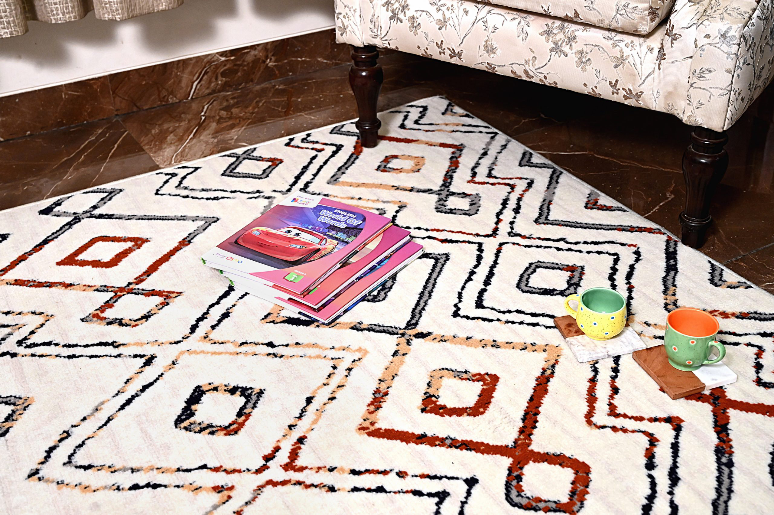 Foundry Select Howey Ikat Ivory/Red/Blue Area Rug | Wayfair