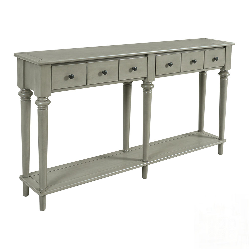George Oliver Retro Console Table with 4 Drawers and Open Shelf, Sturdy and Stylish for ...