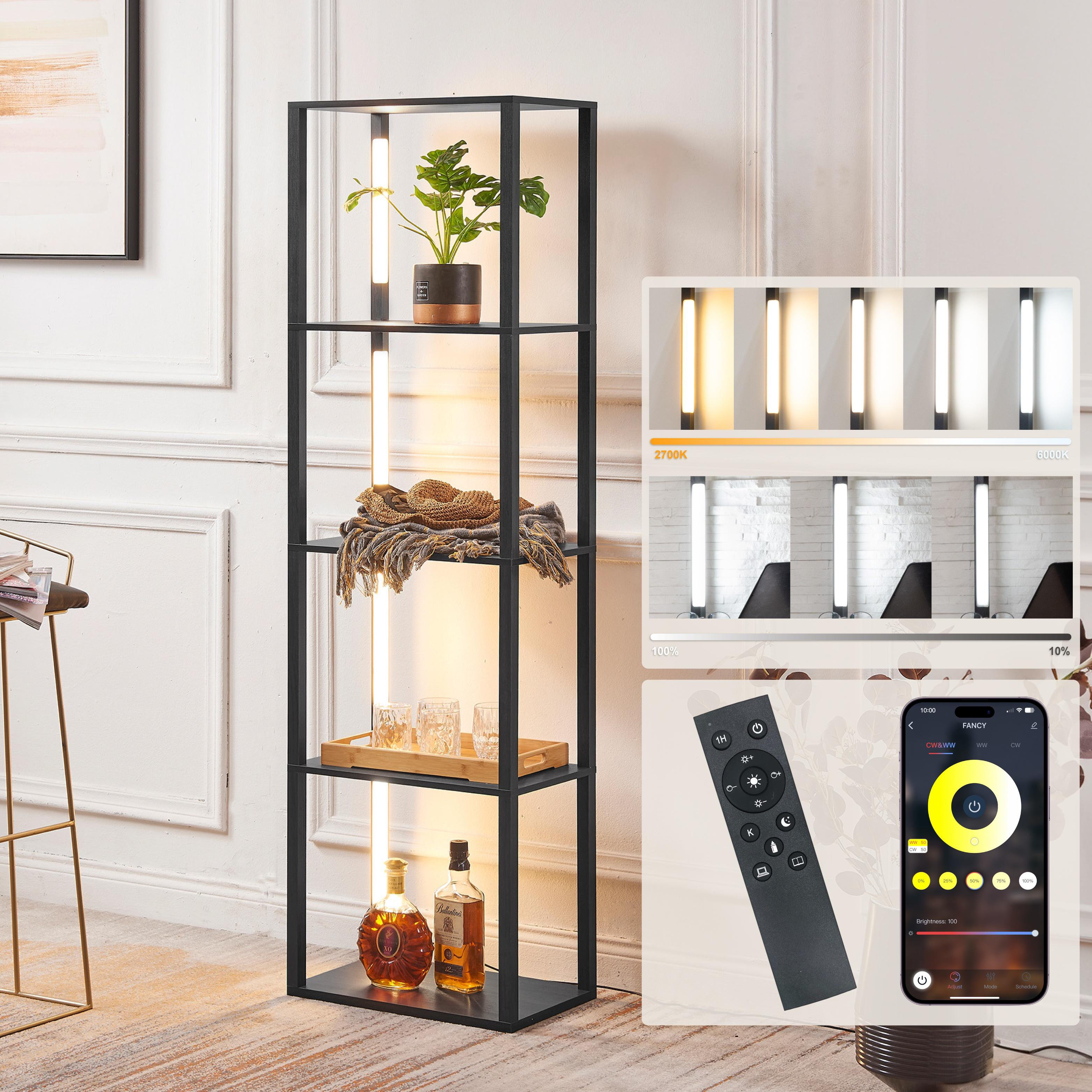 Ebern Designs Gershwin 64'' Oil Rubbed LED Column Floor Lamp Set | Wayfair