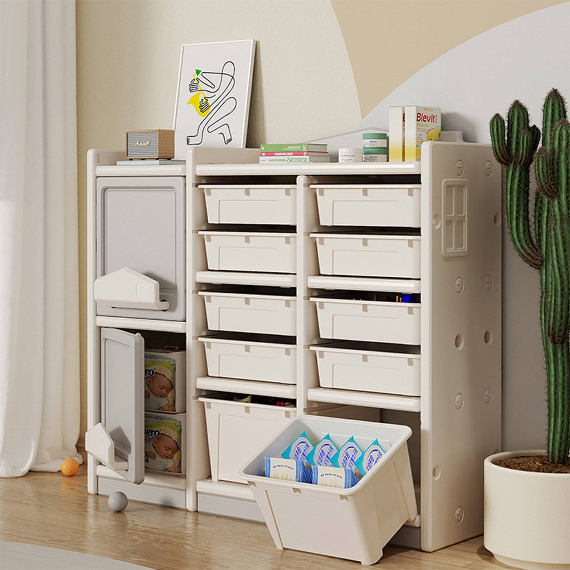 Rebrilliant Multilayer Storage,Toy Picture Book Storage Cabinet | Wayfair