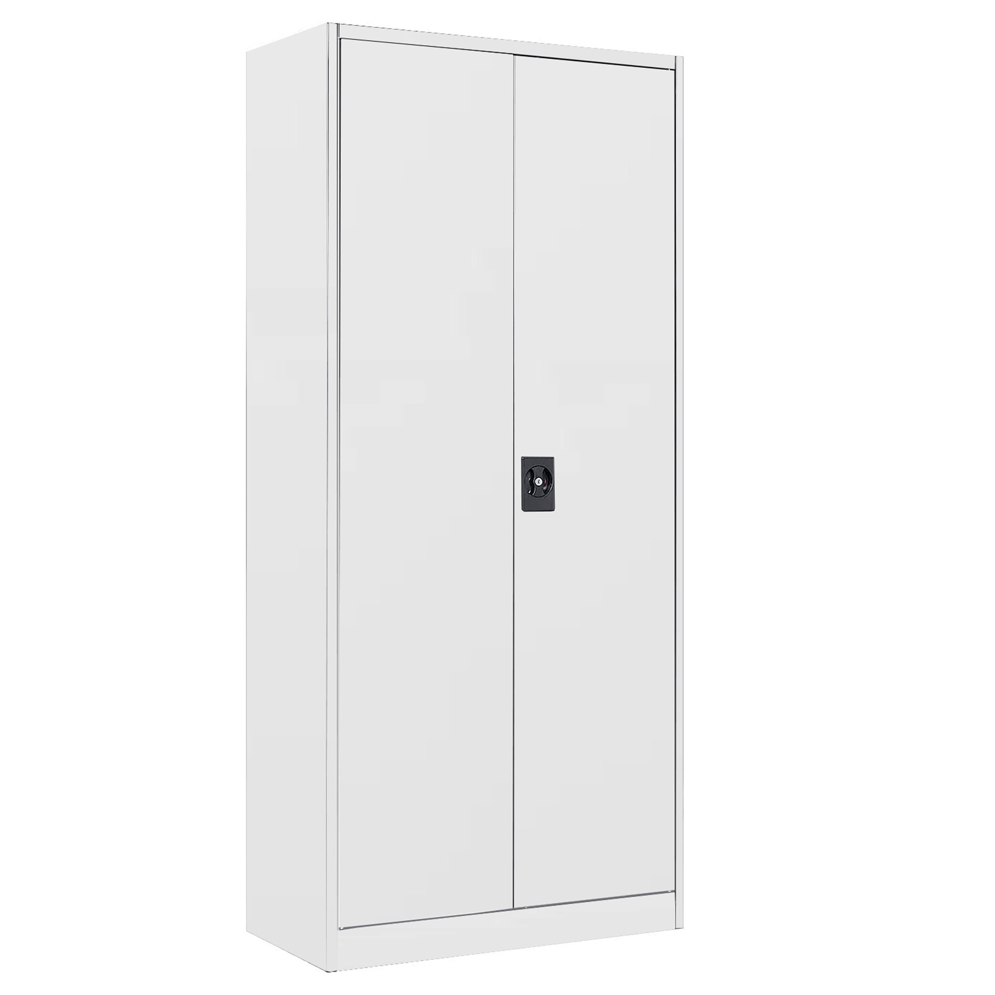 Inbox Zero Metal Storage Cabinet With Lock Door, Adjustable Shelf Steel ...