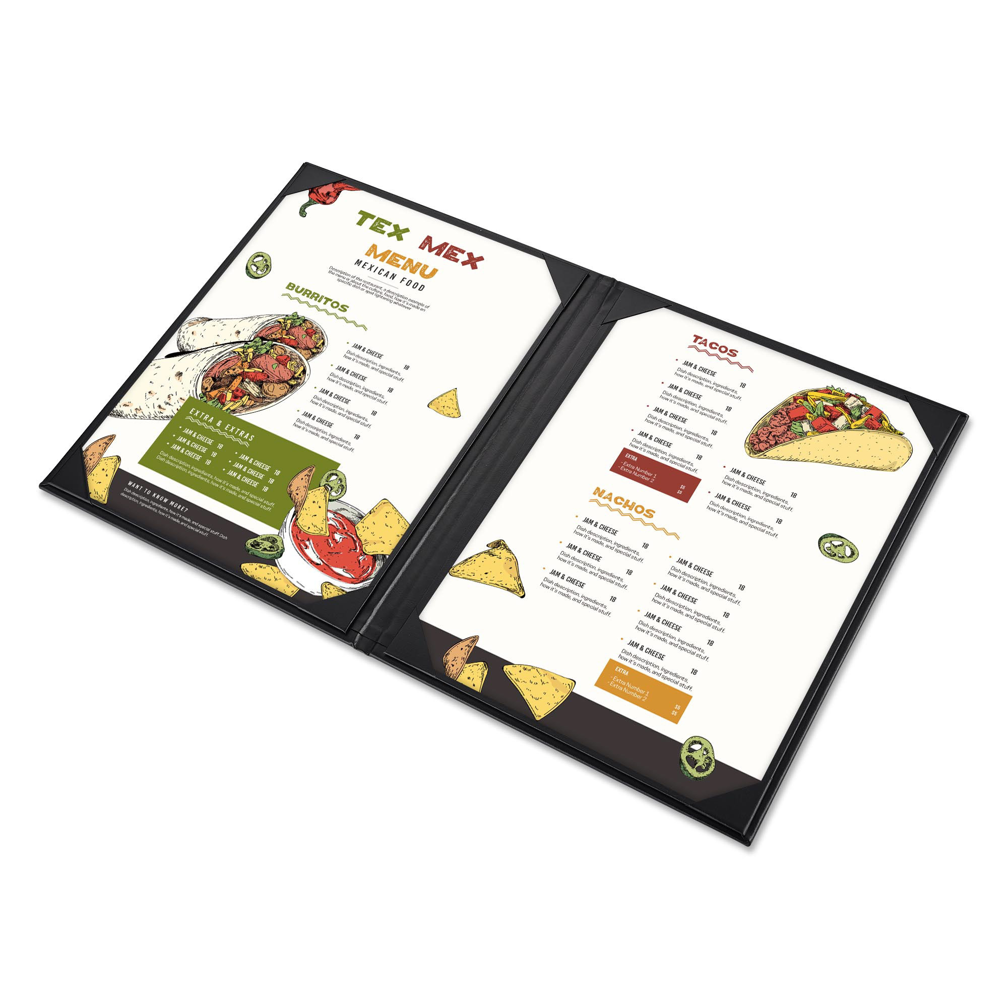 WeChef 10 Packs Menu Covers 8.5"x11" 2 View Leather Faux Cafe ...