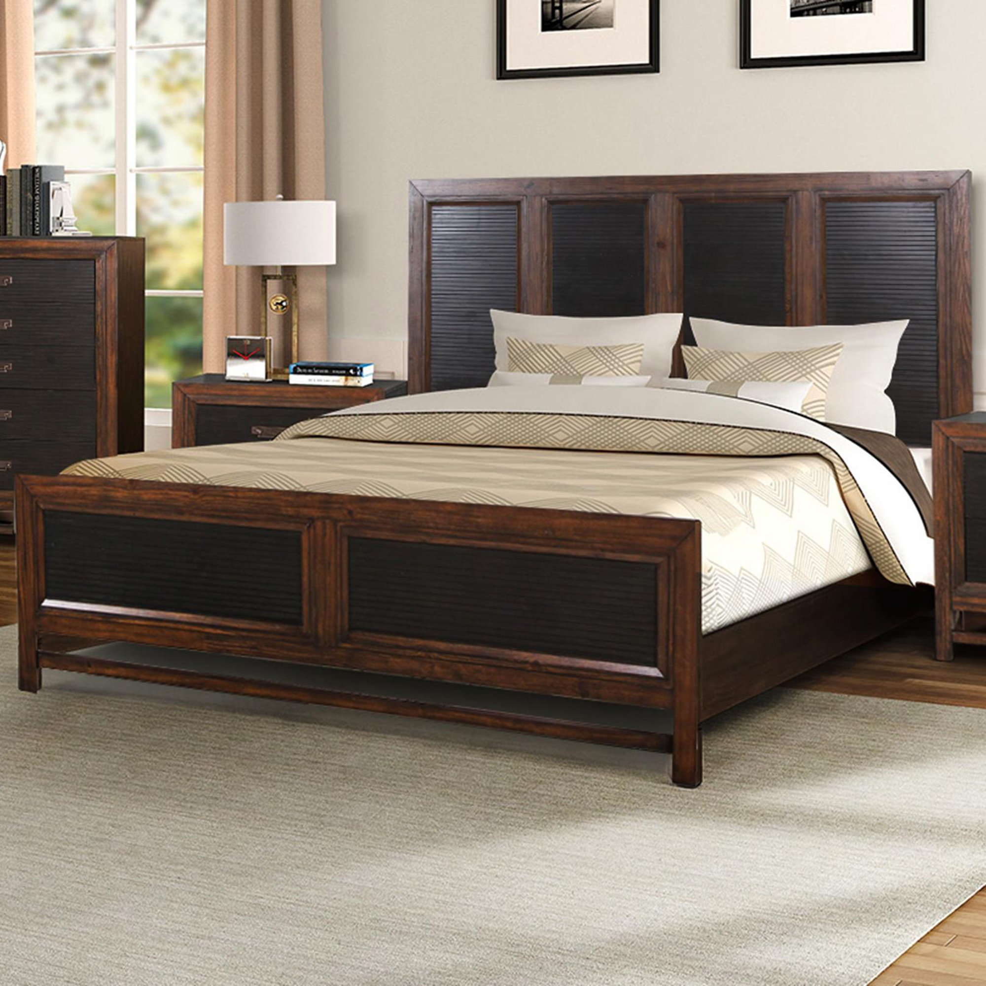 Red Barrel Studio® Panel Bed, Two-Tone Finish | Wayfair