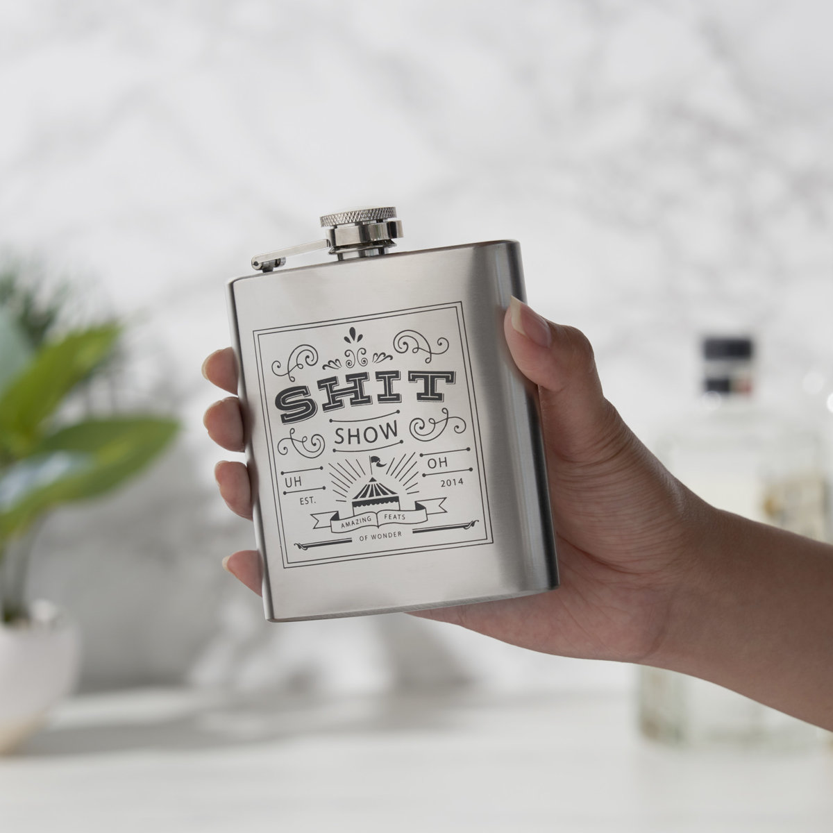 Trueflask 6 oz Stainless Steel Shit Show Flask | Wayfair