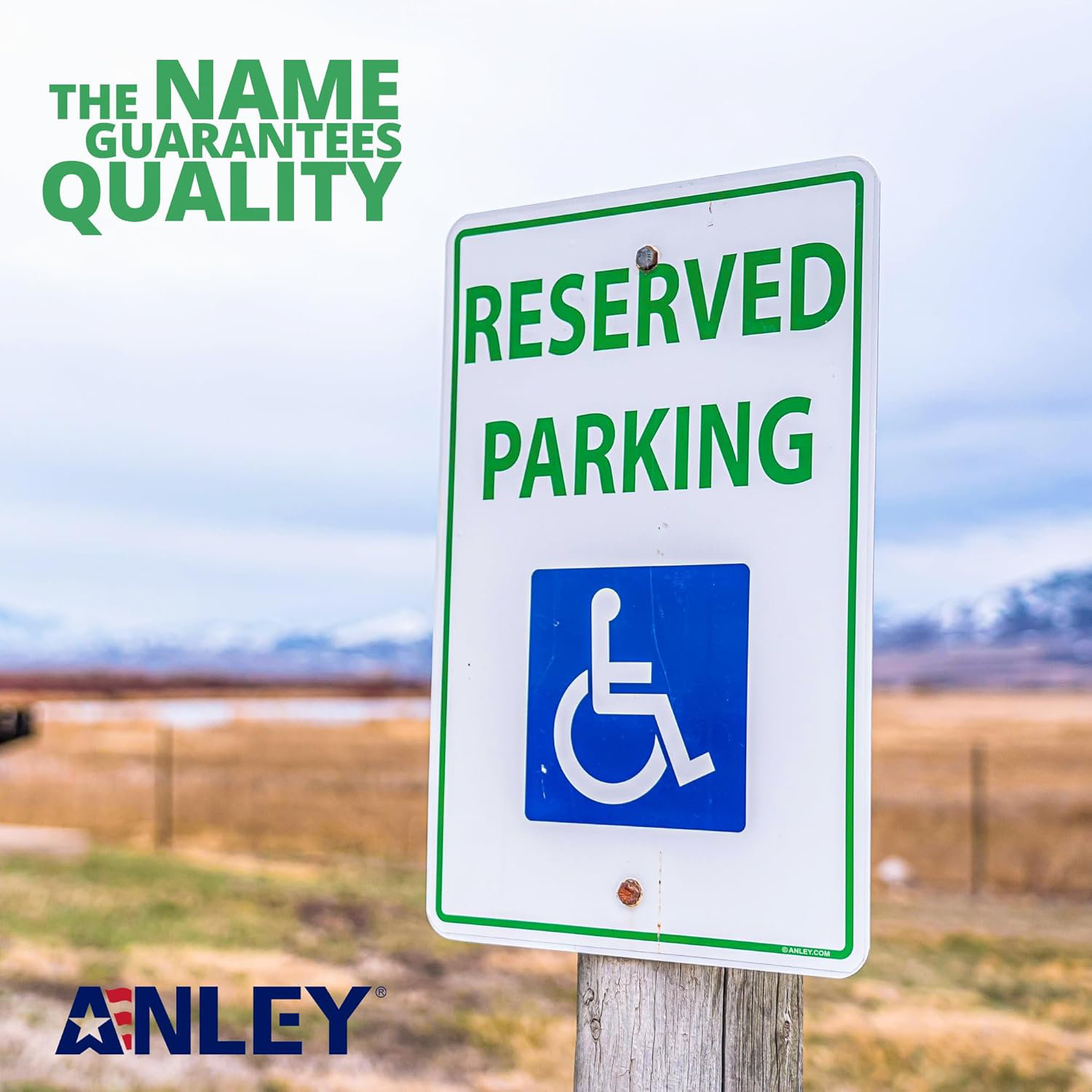 ANLEY 18"H X 12"W Aluminum Handicap Parking Sign Reserved Parking Sign ...