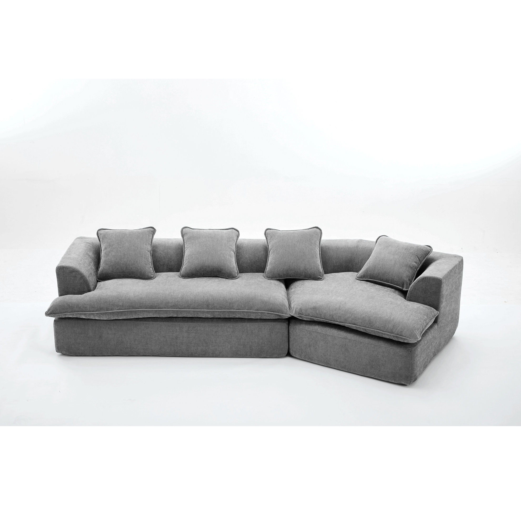 Ivy Bronx Modular Cushions Sofa Movable Ottoman, Minimalist Style ...
