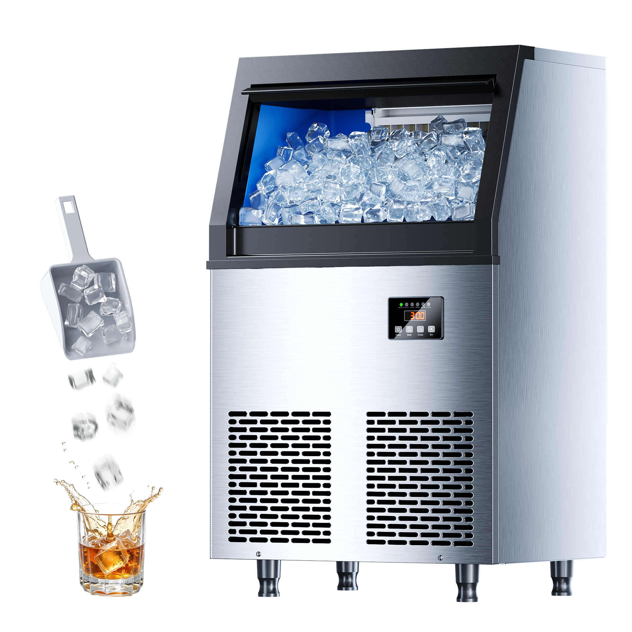 Digitale Essentials Commercial Under Counter Ice Machine, 200 lbs/24H ...