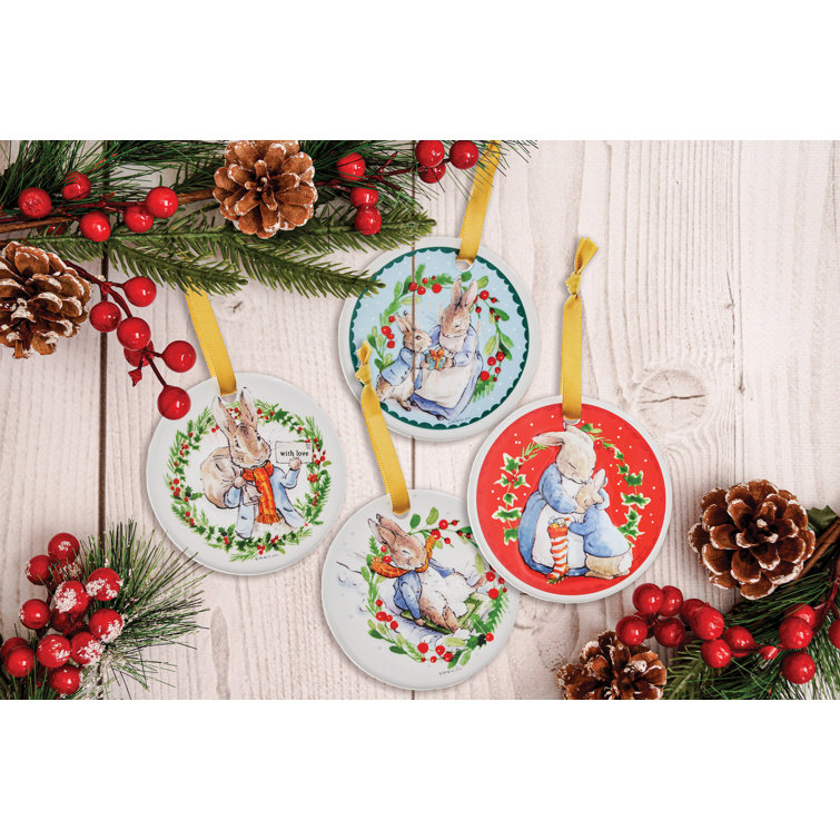 Beatrix Potter 4 Piece Peter Rabbit Holiday Shaped Ornament Set ...