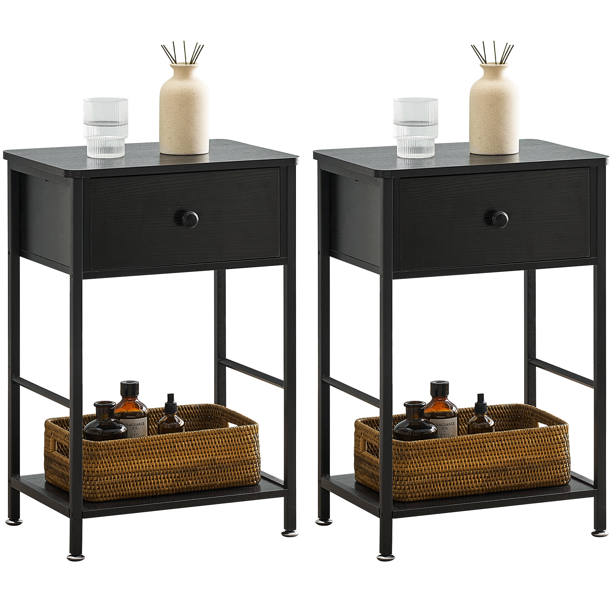 17 Stories Yanna Frame End Table Set with Storage | Wayfair