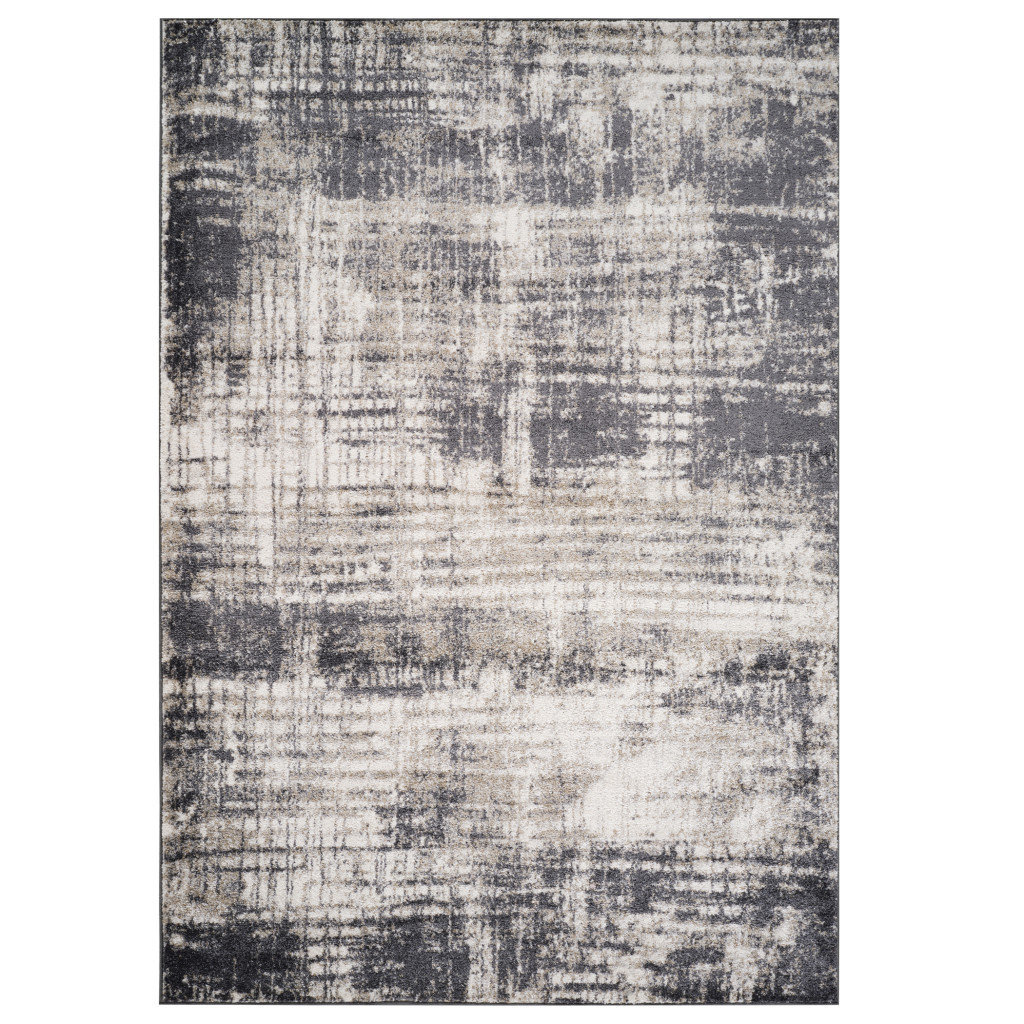Brayden Studio® 2' X 3' Gray And Ivory Abstract Area Rug | Wayfair