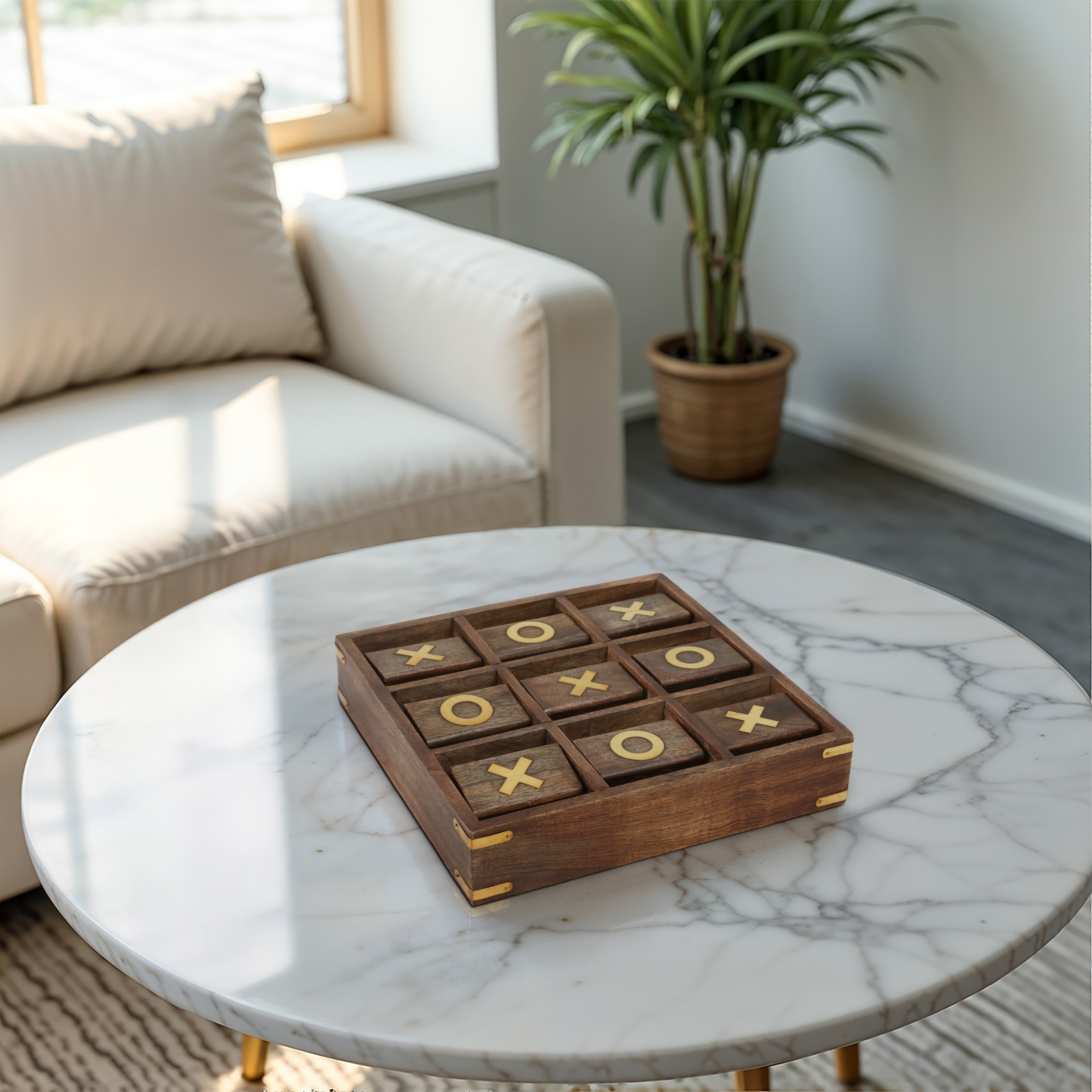 Latitude Run® Wood, 10X10 Revolving Tic Tac Toe, Square & Reviews | Wayfair