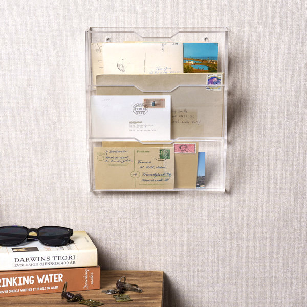 Rebrilliant 3-Tier Wall-Mounted Acrylic Mail Letter Holder | Wayfair