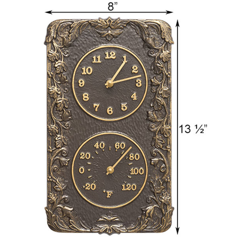 Whitehall Acanthus Indoor Outdoor Wall Clock & Thermometer | Wayfair
