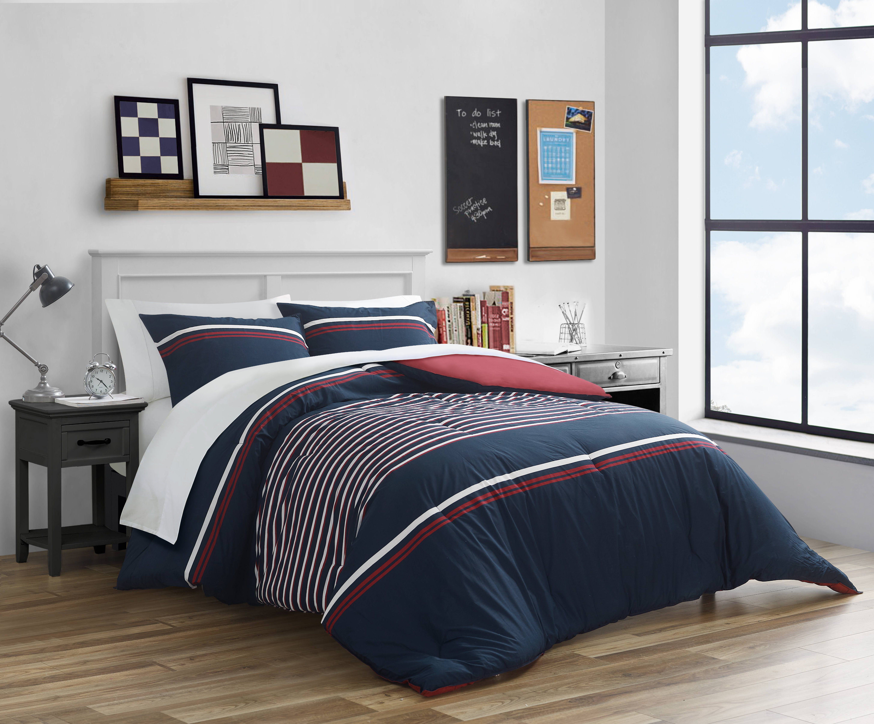 Nautica Mineola Cotton Navy Comforter Set & Reviews | Wayfair