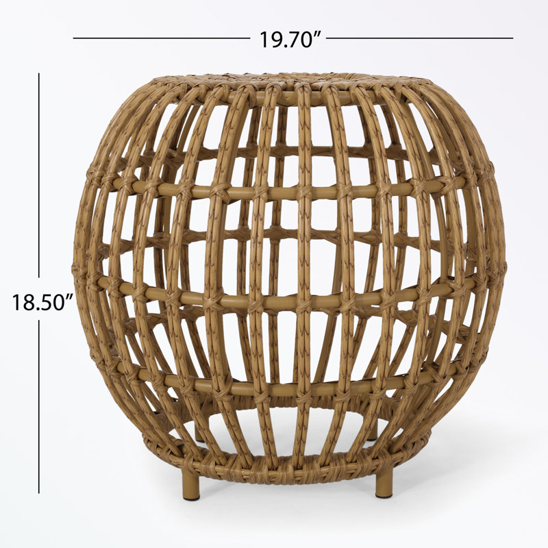 Dakota Fields round shape Wicker side Table with sturdy base | Wayfair