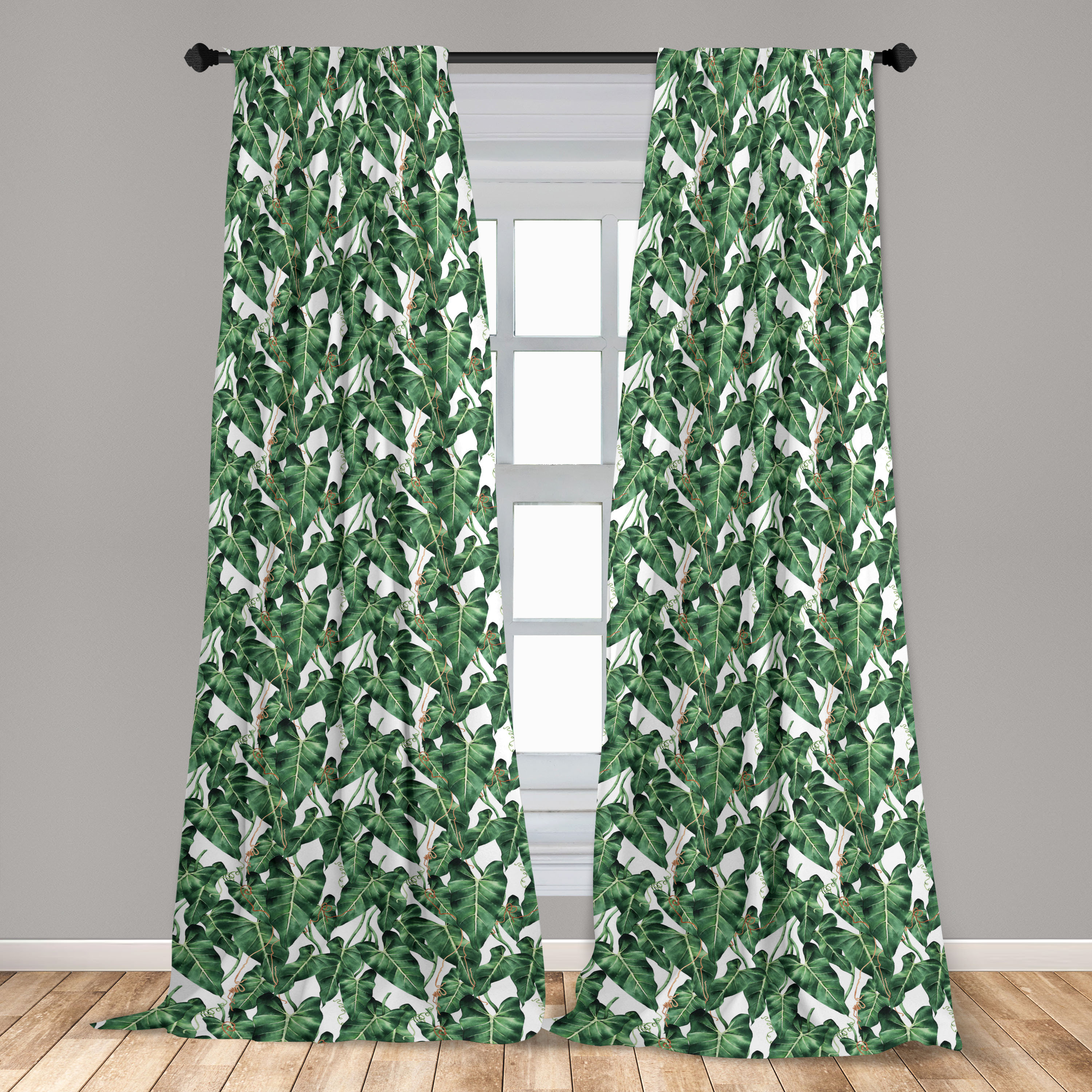 East Urban Home Hadisha East Urban Home Leaves Curtains Tropical Botany ...