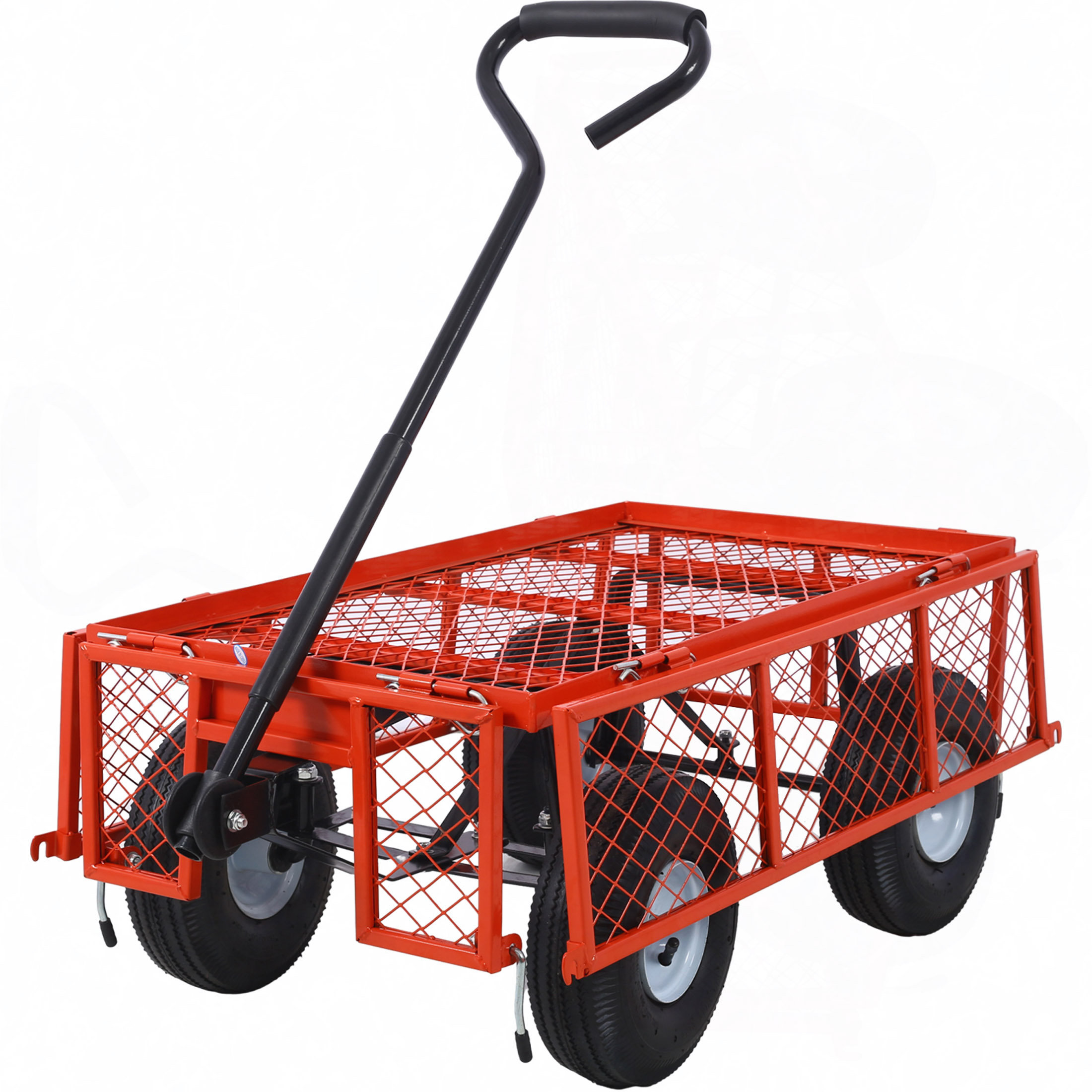 weixunguang Steel Garden Cart, Steel Mesh Removable Sides, 3 Cu Ft, 550 ...