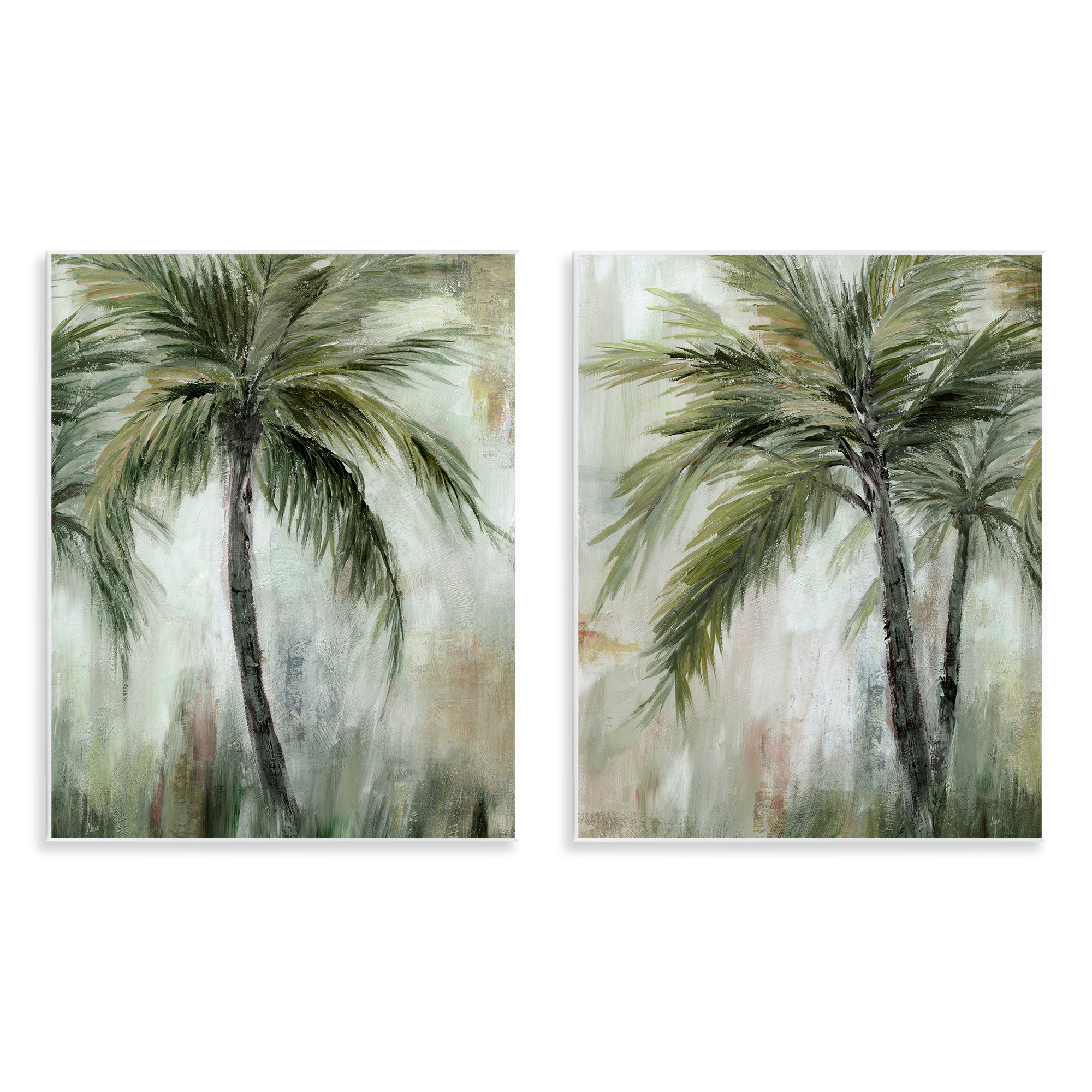 Dakota Fields Palm Trees Impressions Wall Plaque Art Set by Nan | Wayfair