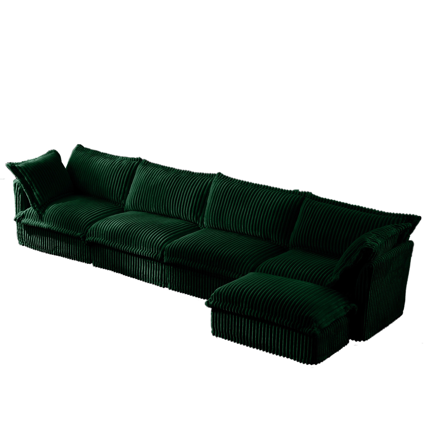 Dakota Fields Slipcovered L Shape Sectional Long Sofa Couch, 4 Seater ...