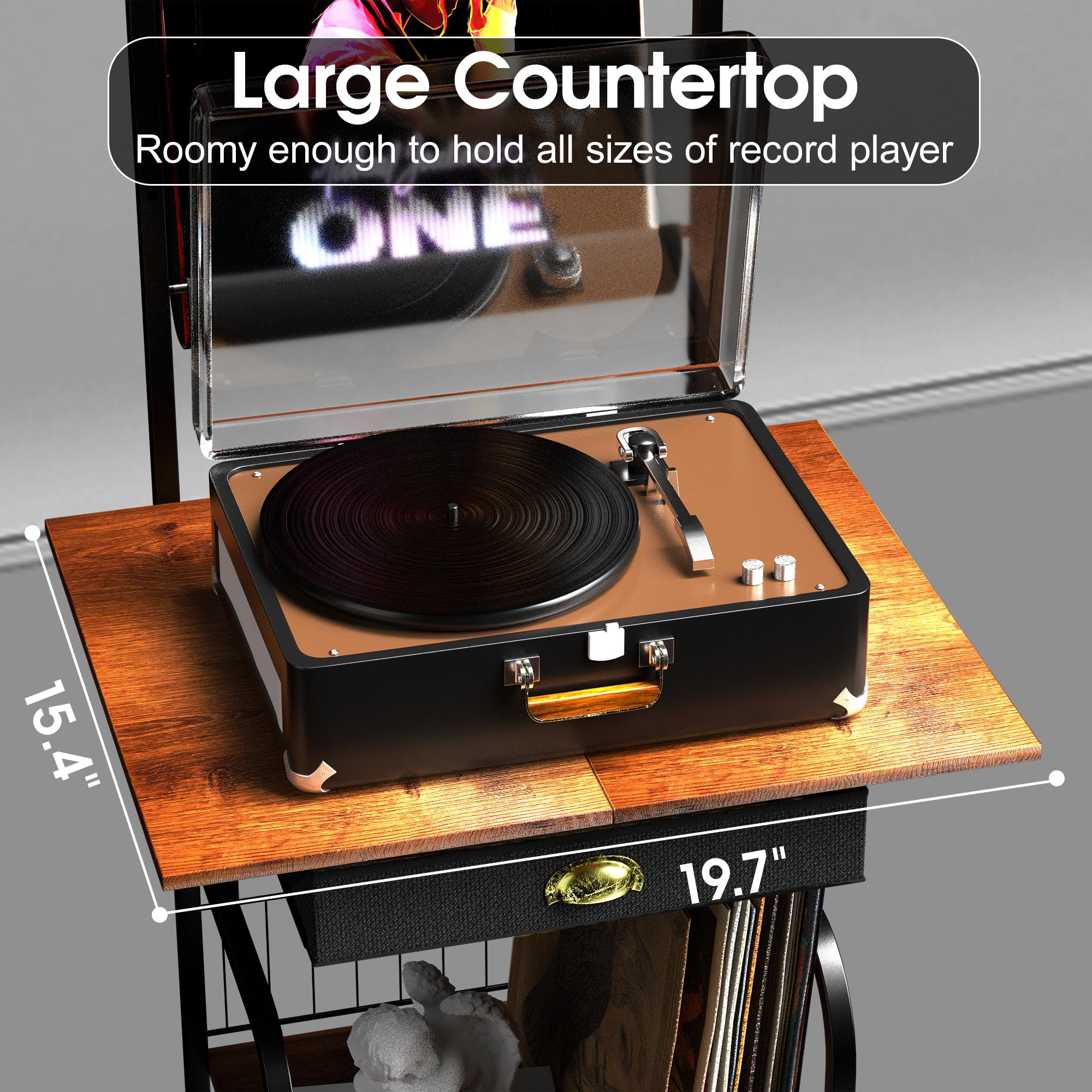 Winston Porter Vinyl Audio Rack | Wayfair