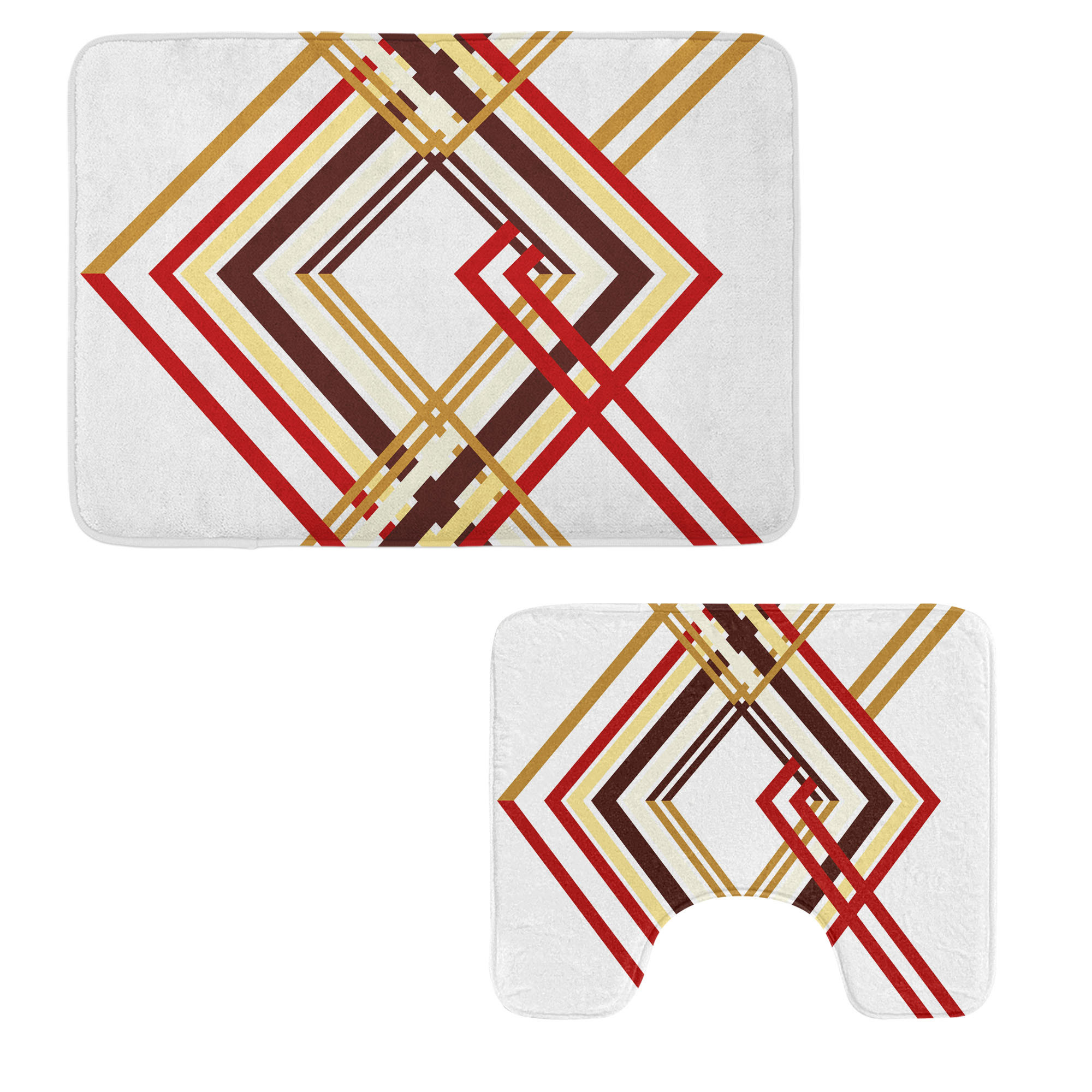 East Urban Home Modern Bathroom Rug Set 2 Pieces Rectangle & Contour ...