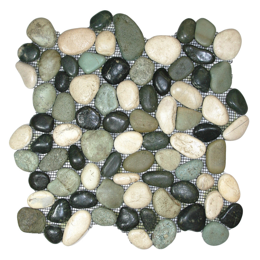 CNK Tile Yukon Random Natural Stone Mosaic Tile in Turtle Mesh Backed ...
