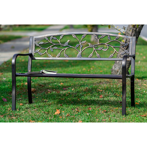 Laurel Foundry Modern Farmhouse® Calliope Tree Metal Garden Bench ...