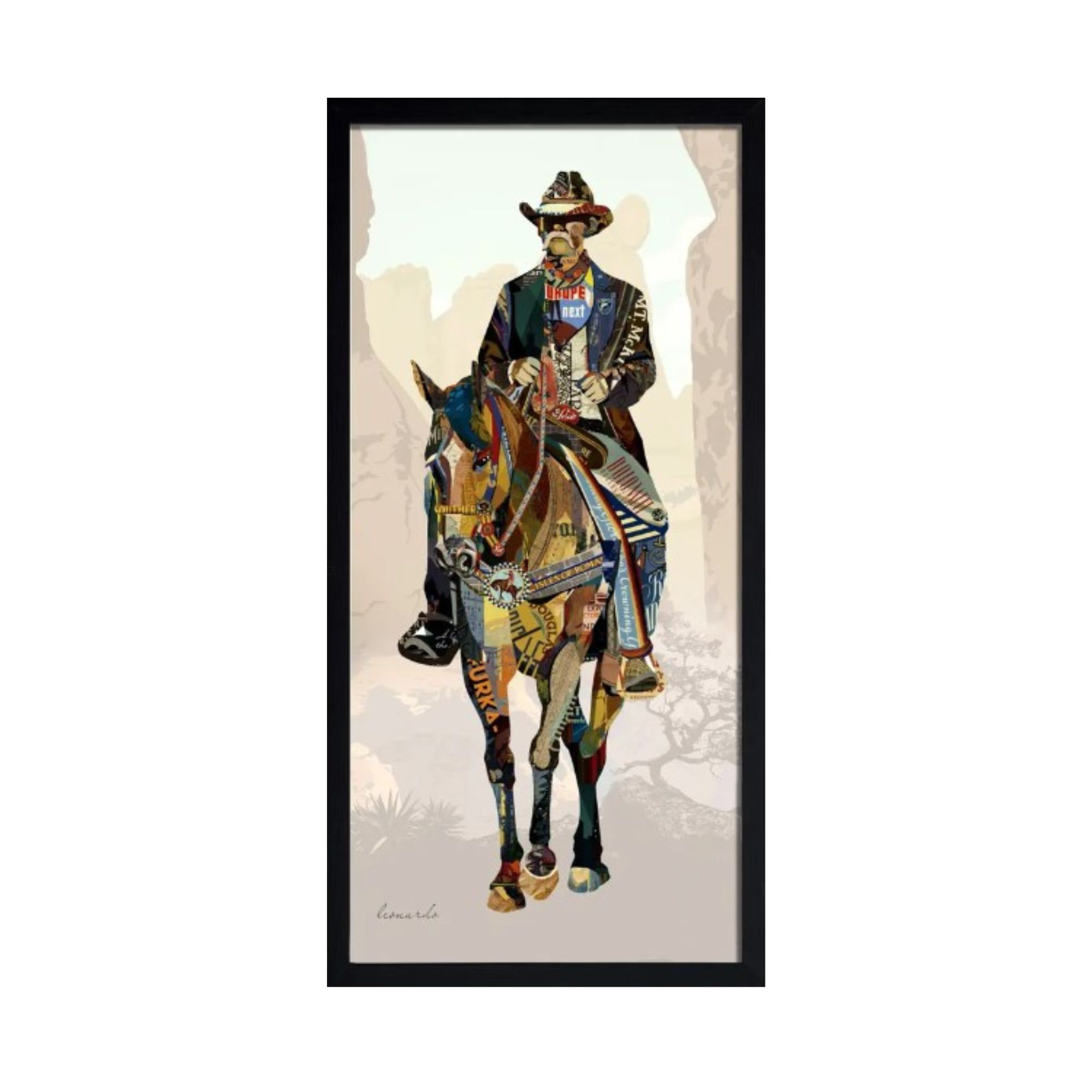 Union Rustic Hand Crafted Card Stock 3D Collage Art Framed On Paper by ...