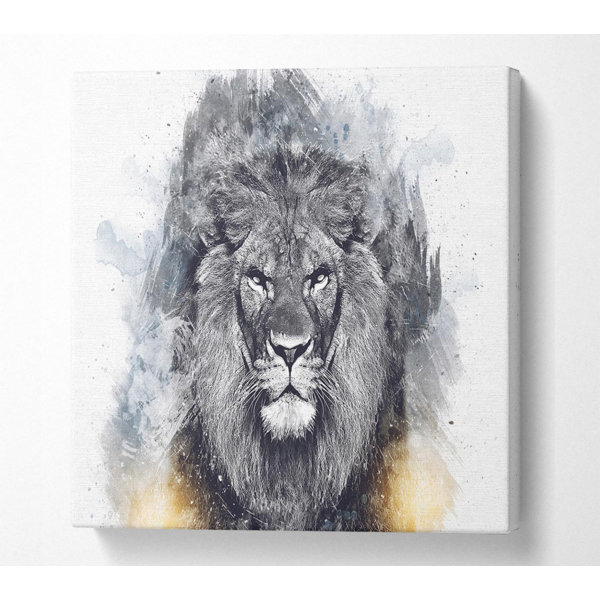 Latitude Vive Lion Distortion Grunge - Wrapped Canvas Art Prints ...