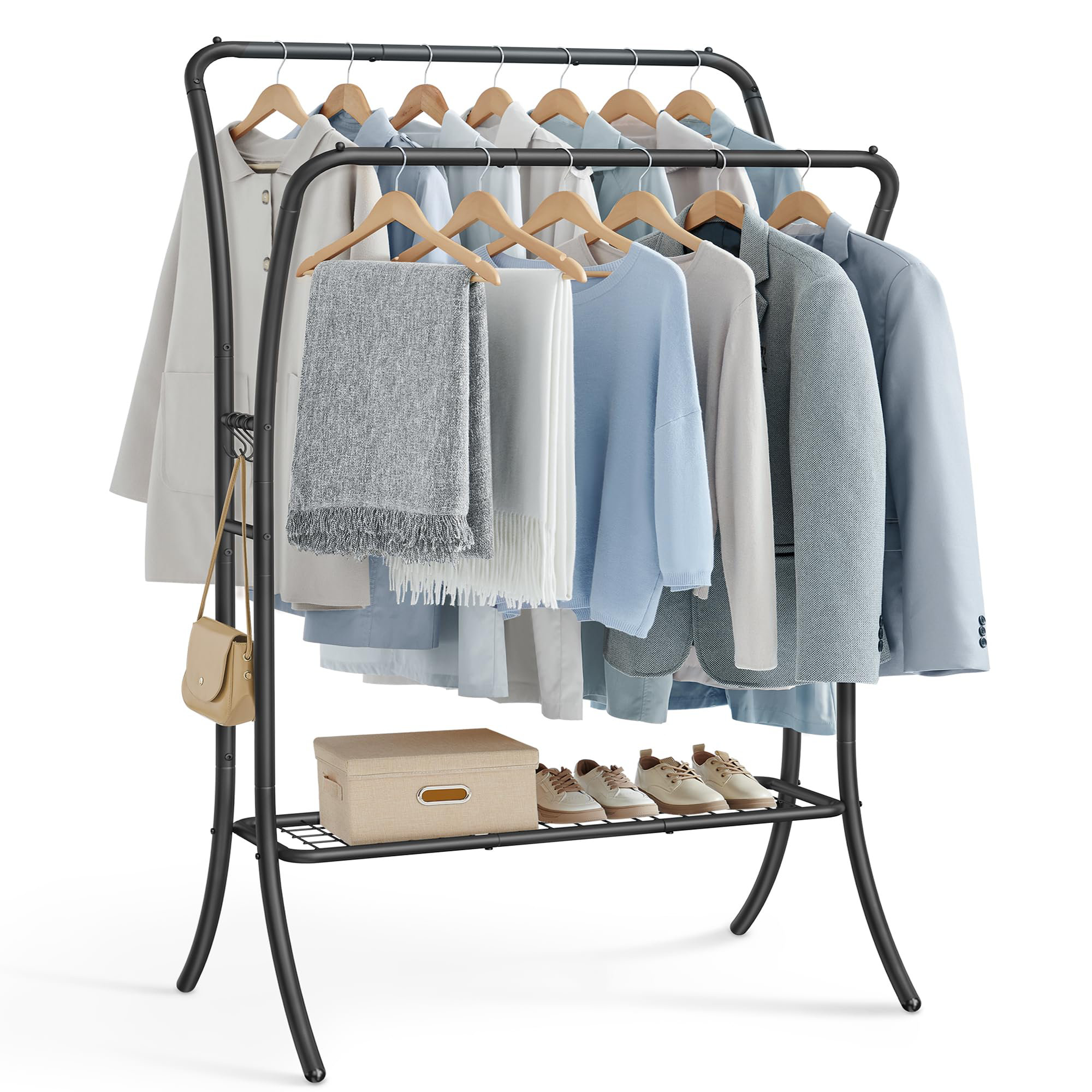 Rebrilliant Clothing Rack With Shelves, Garment Racks Heavy Duty ...