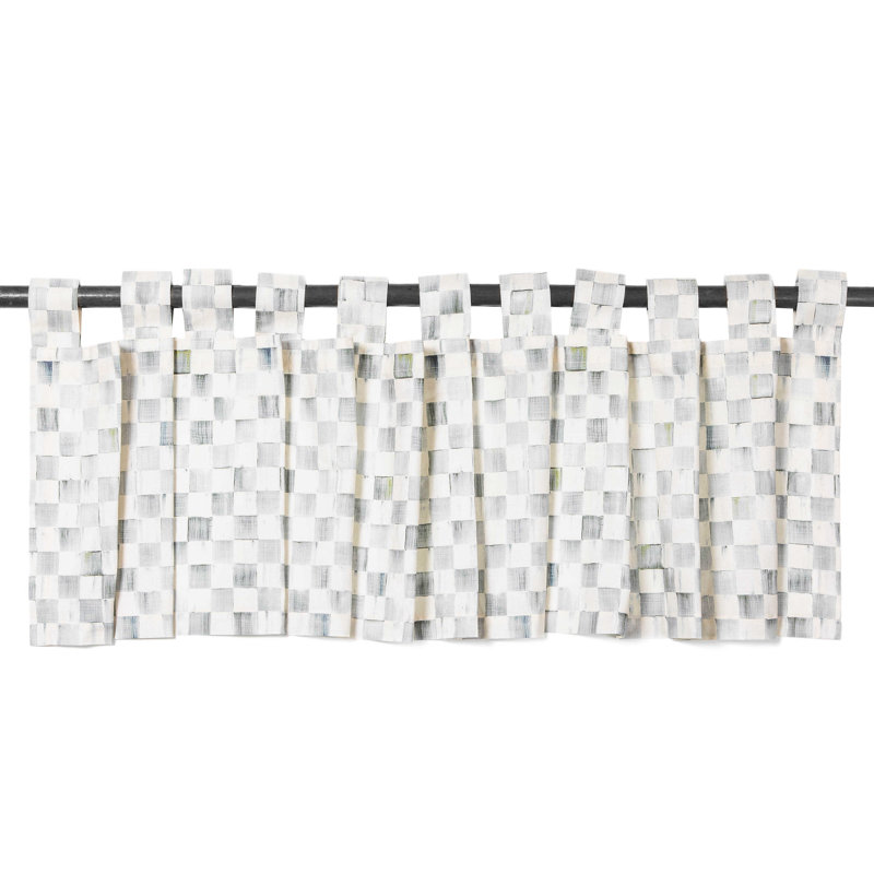 MacKenzie-Childs Sterling Check® Tab Top Valance | Wayfair