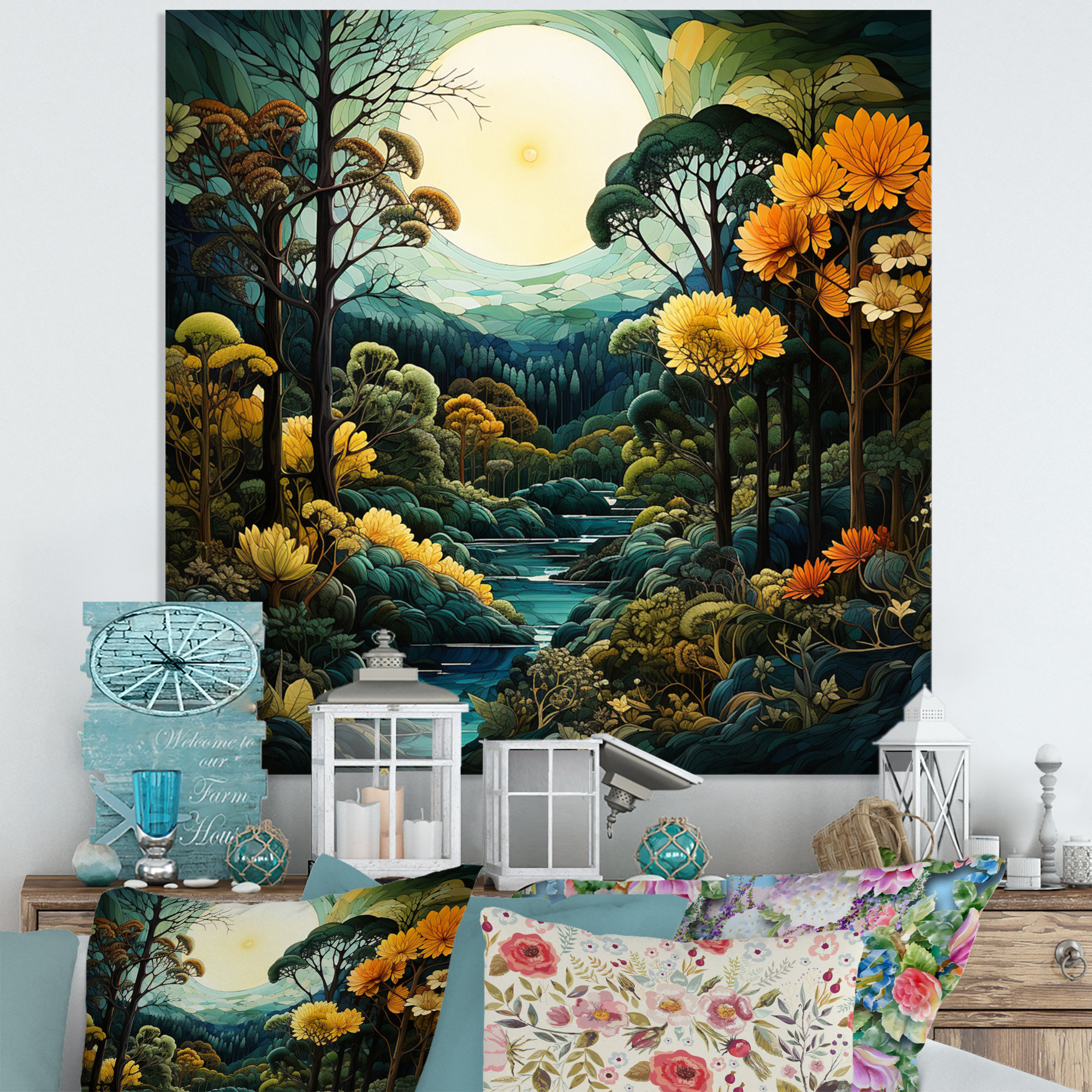 Millwood Pines Bold Forest Emerald Canopy VII - Landscapes Metal Wall ...