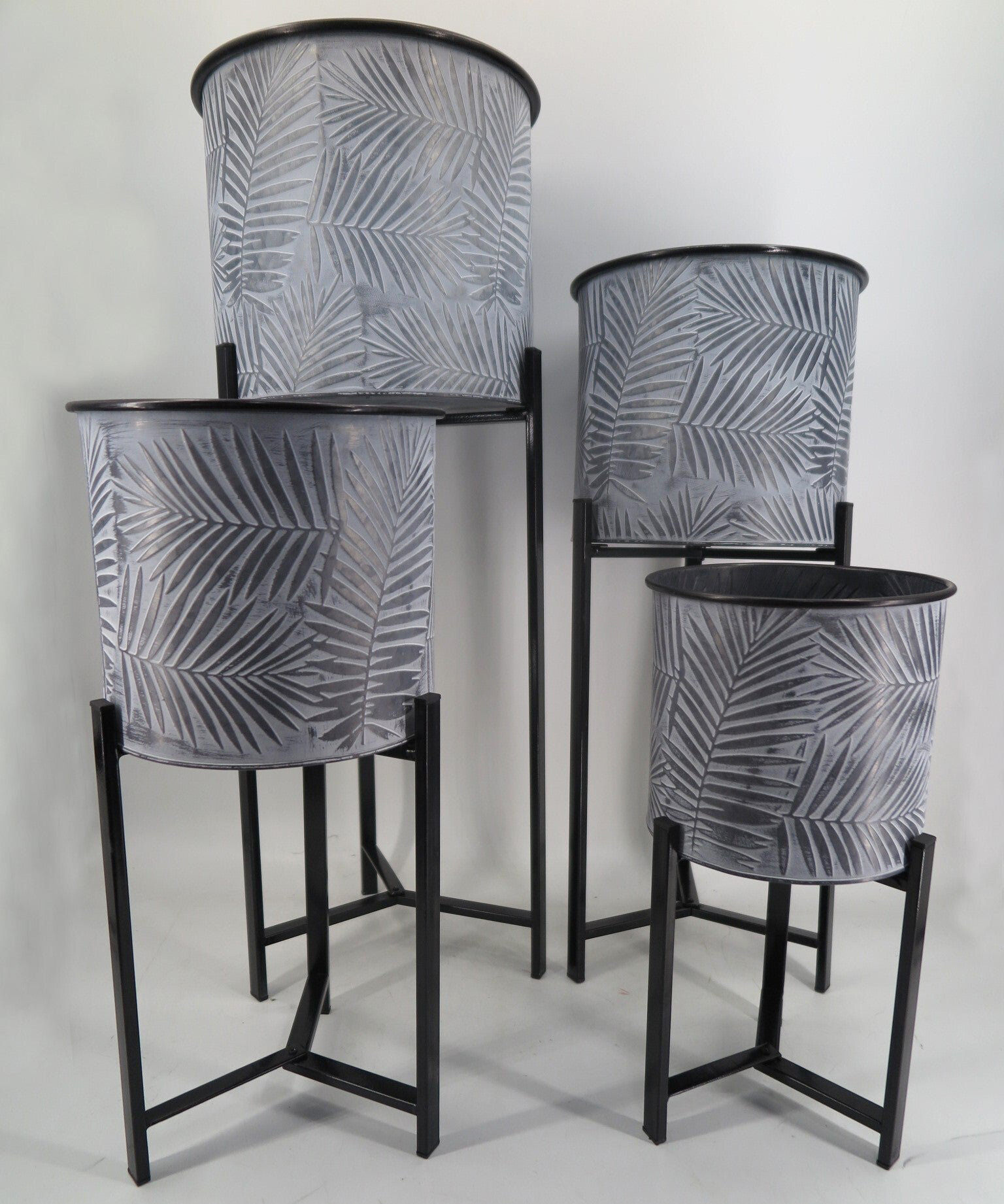 Bayou Breeze Monkstown 4-Piece Metal Cachepot Set | Wayfair