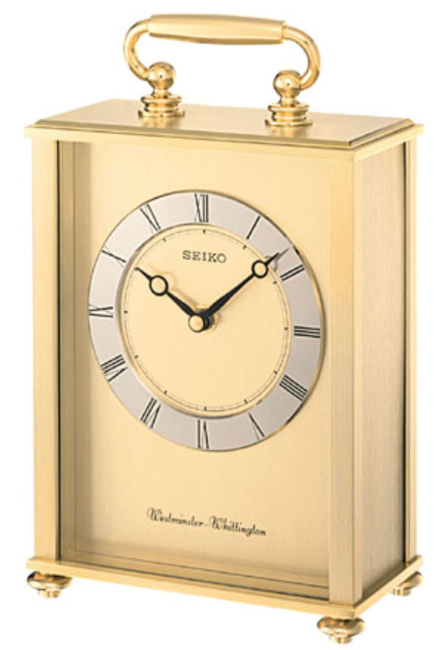 Seiko QHJ201GLH Desk & Table Clock, Golden | Wayfair