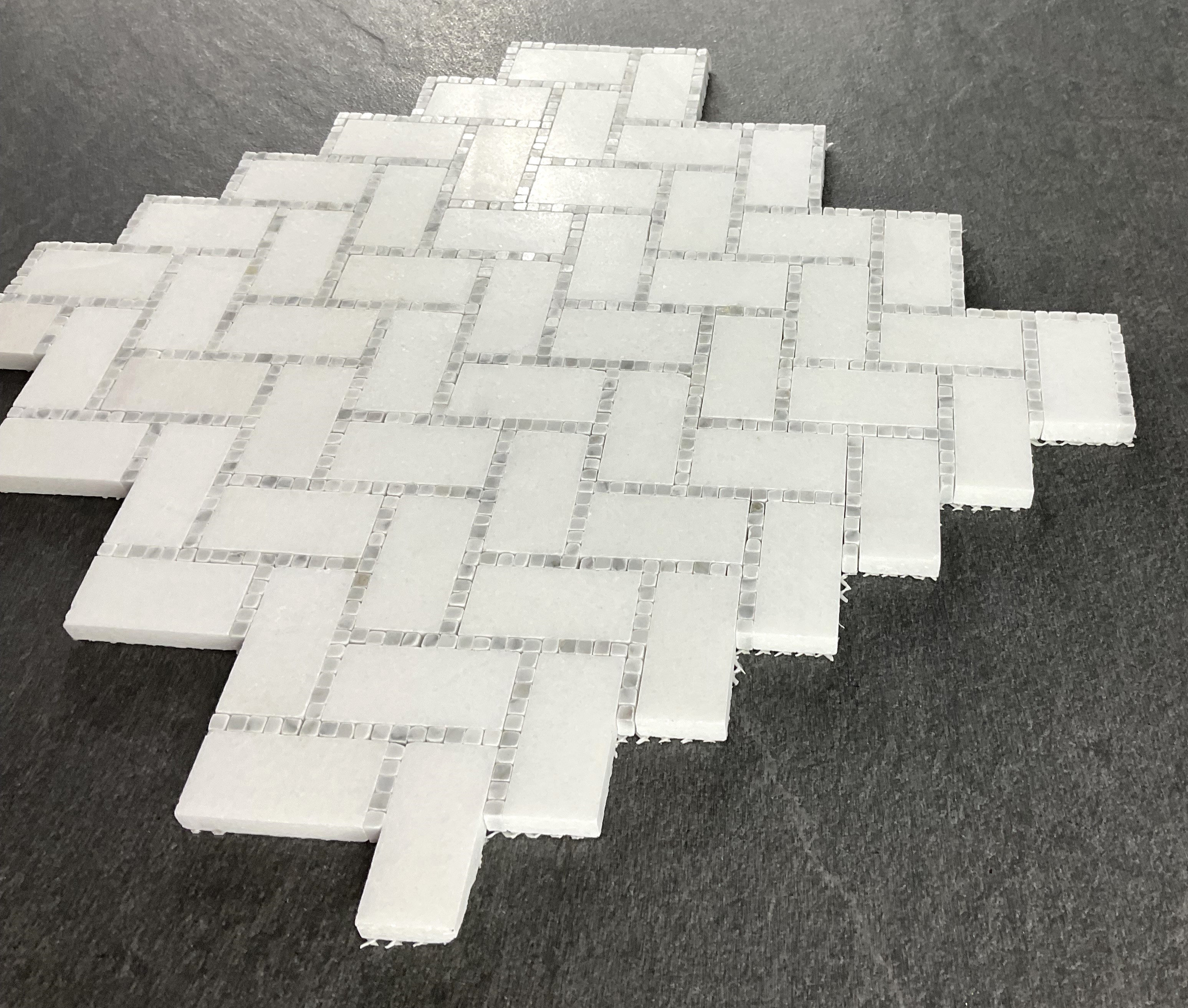 ES Stone Straight Edge Natural Stone Marble Mosaic Sheet Wall Floor Use ...