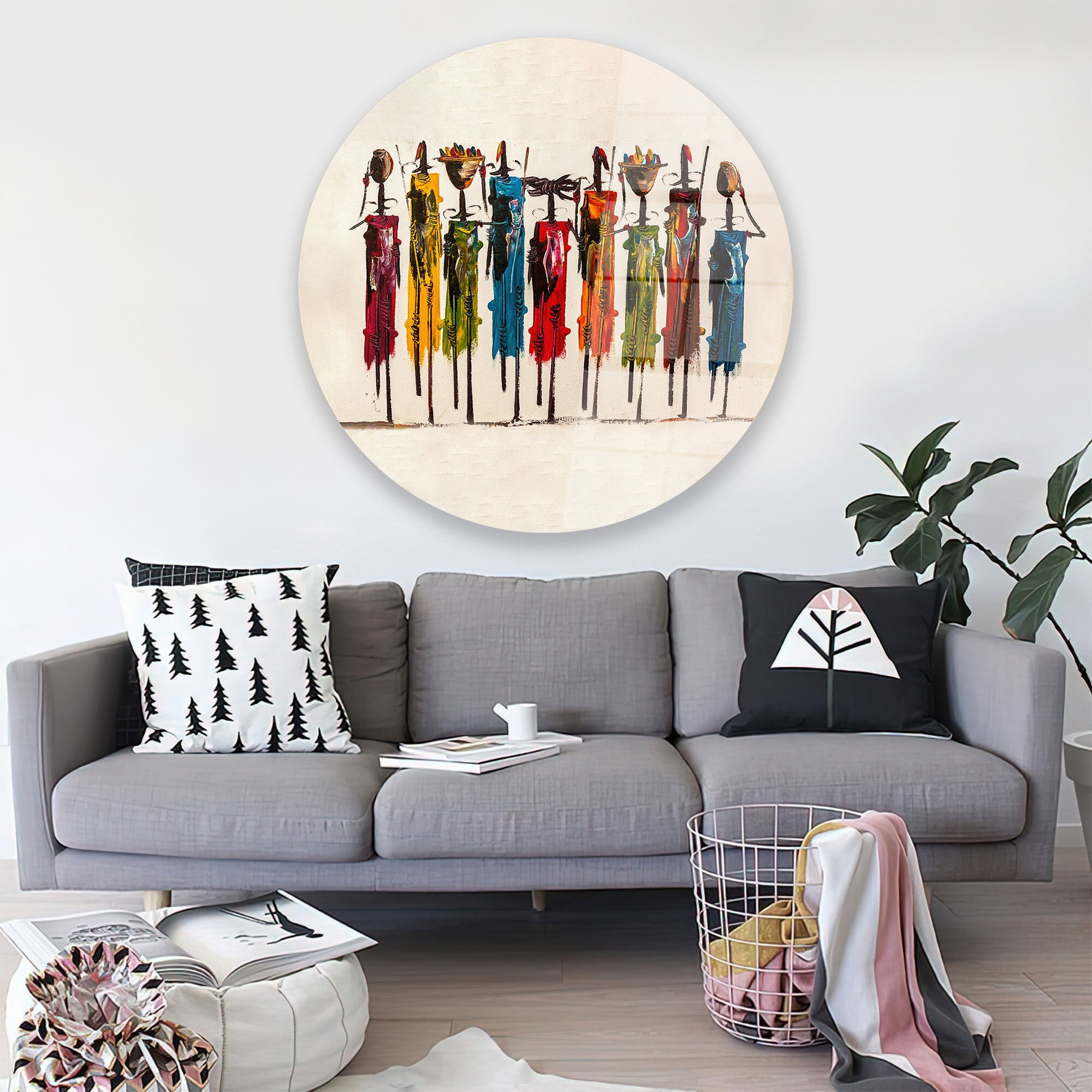 Red Barrel Studio® African Themed Masai Glass Wall Art for Decorative ...