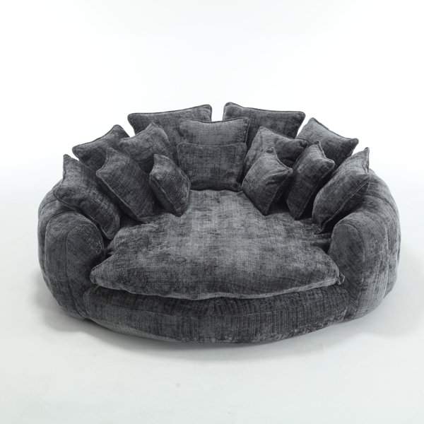 All-in furniture Oversized Bean Bag Sofa - Large Round Loveseat With ...