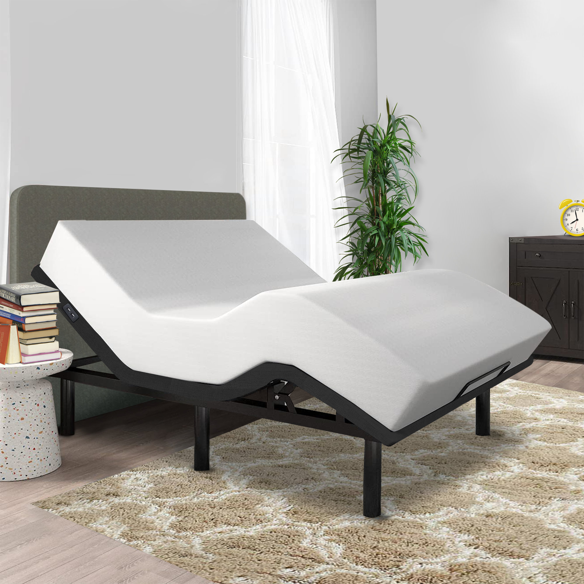 Alwyn Home Base de lit réglable Bernier avec port USB inclinable et ...